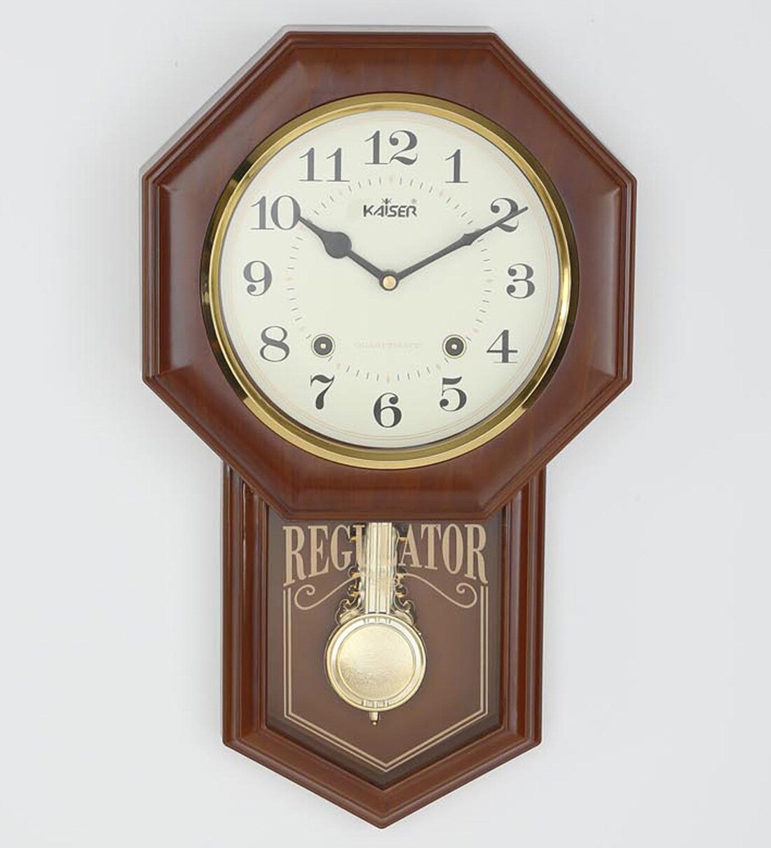 Buy Plastic Wall Clock In Golden Finish By Kaiser Online - Pendulum ...
