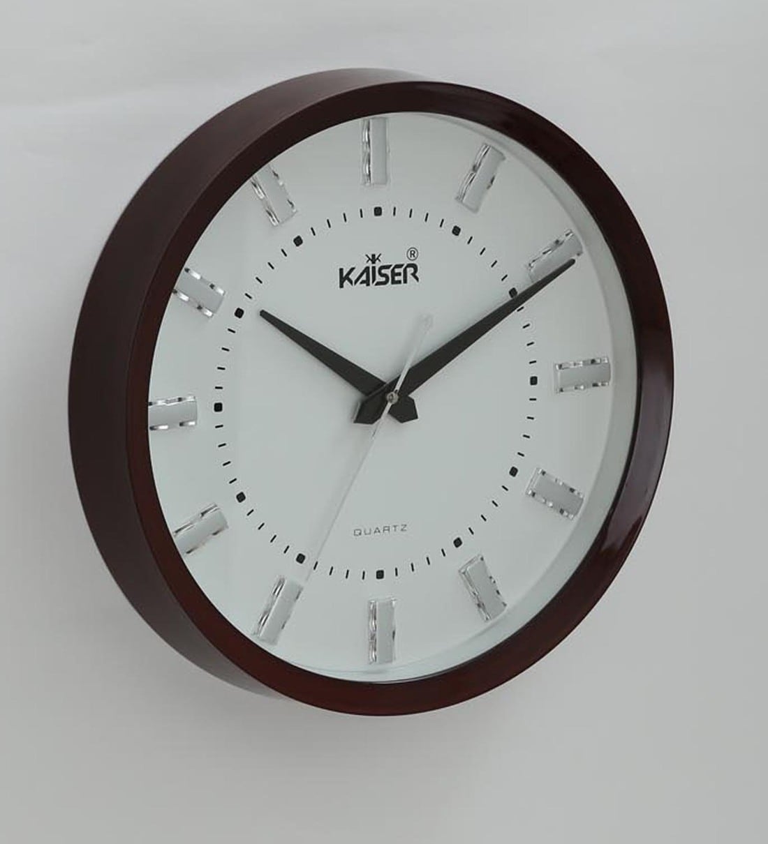Buy Plastic Wall Clock In Rosewood Finish By Kaiser Online - Modern ...