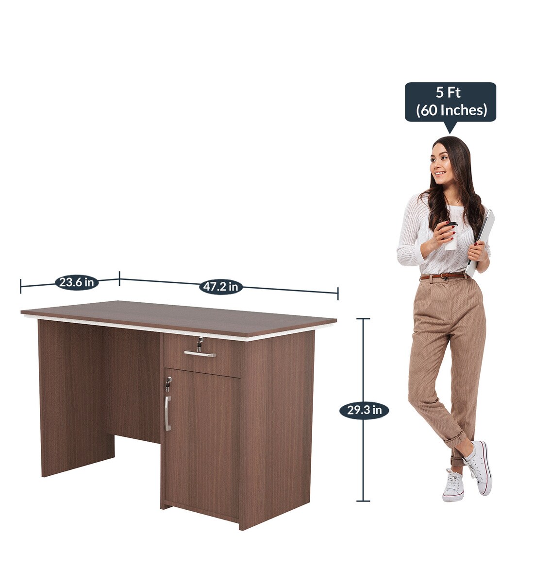 Buy Plutus Accura Work Station in Acacia Finish Online - Work Stations ...