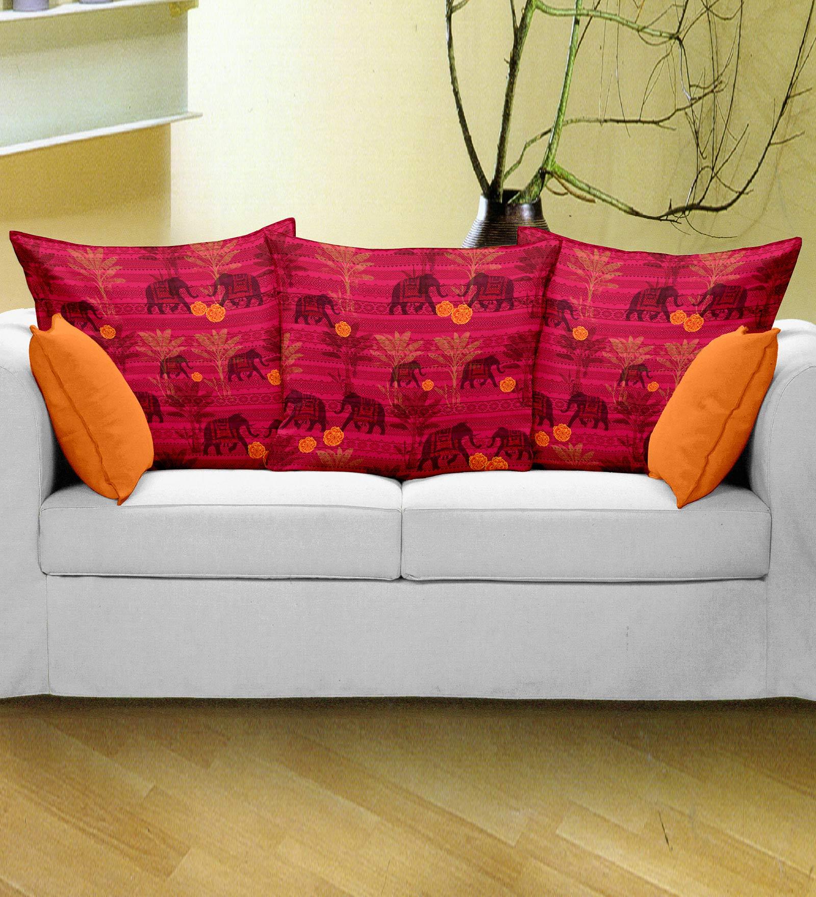 Buy Plain Solid Cotton 16x16 Inch Cushion Covers (Set Of 3) By Bianca ...