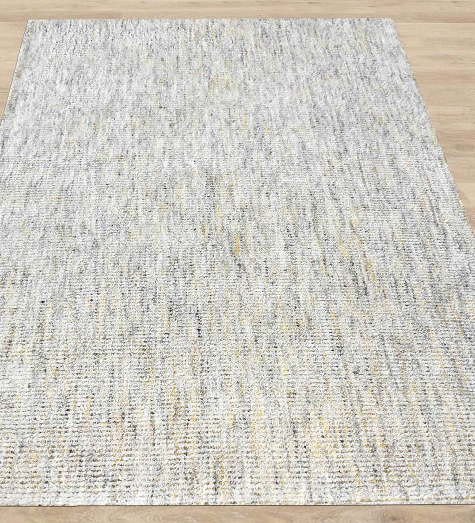 Buy Cream Wool Plain Solids 5 x 8 Feet Hand Woven Carpet by The Rug ...