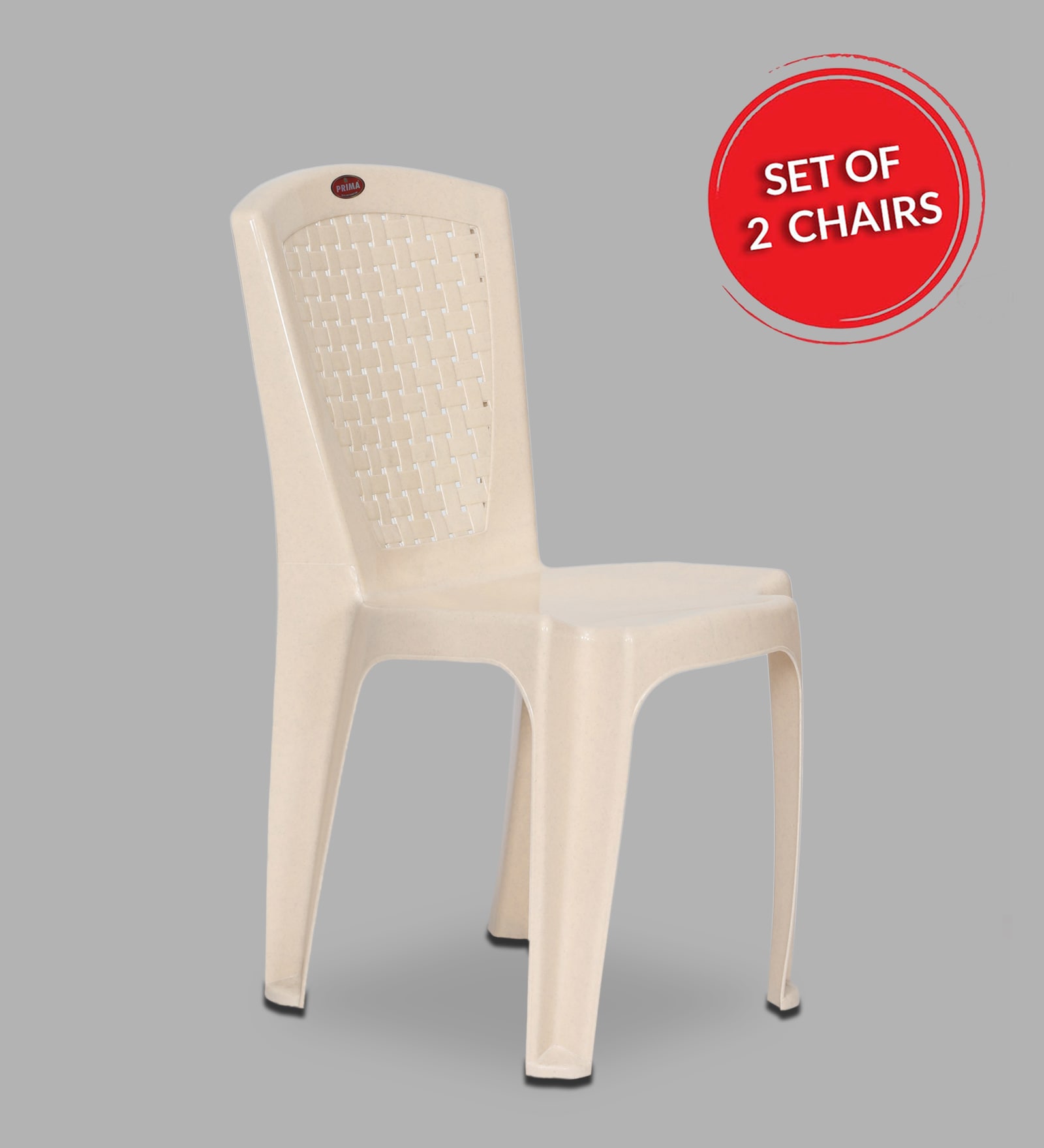 Buy Plastic Chair (Set of 2) in Beige Colour by Prima at 25% OFF by ...