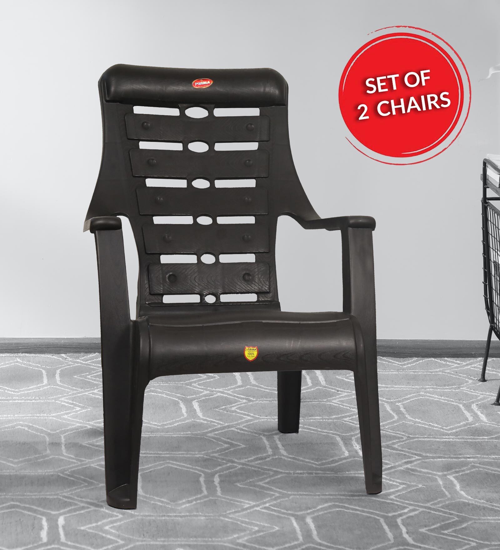 Buy Plastic Chair in Black Colour , (Set Of 2) at 45% OFF by Prima ...