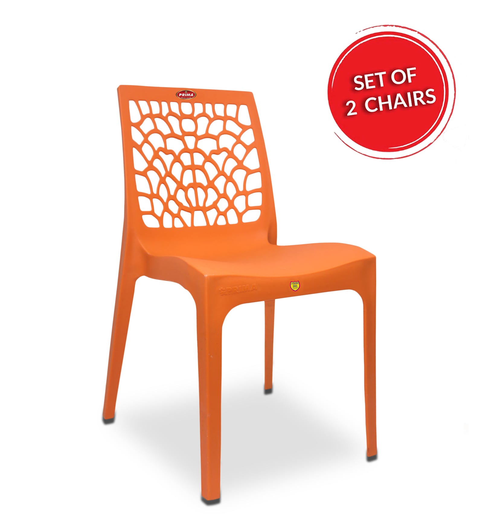 Buy Plastic Chair in Orange Colour , (Set Of 2) at 41% OFF by Prima ...