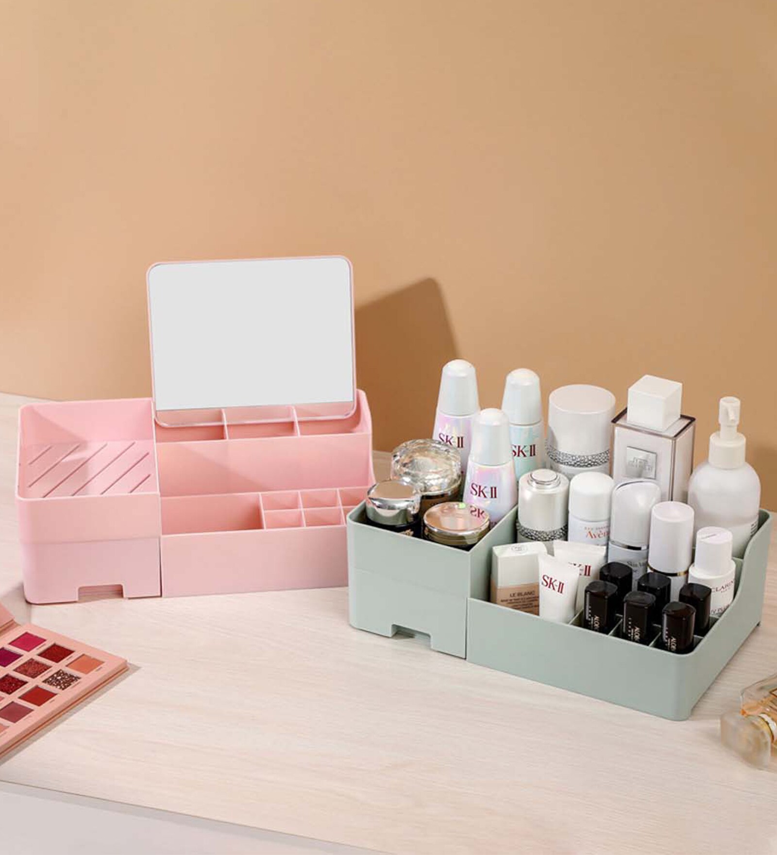 Buy Plastic Pink Table Organiser Multiple Sections By Market 99 at 50% ...