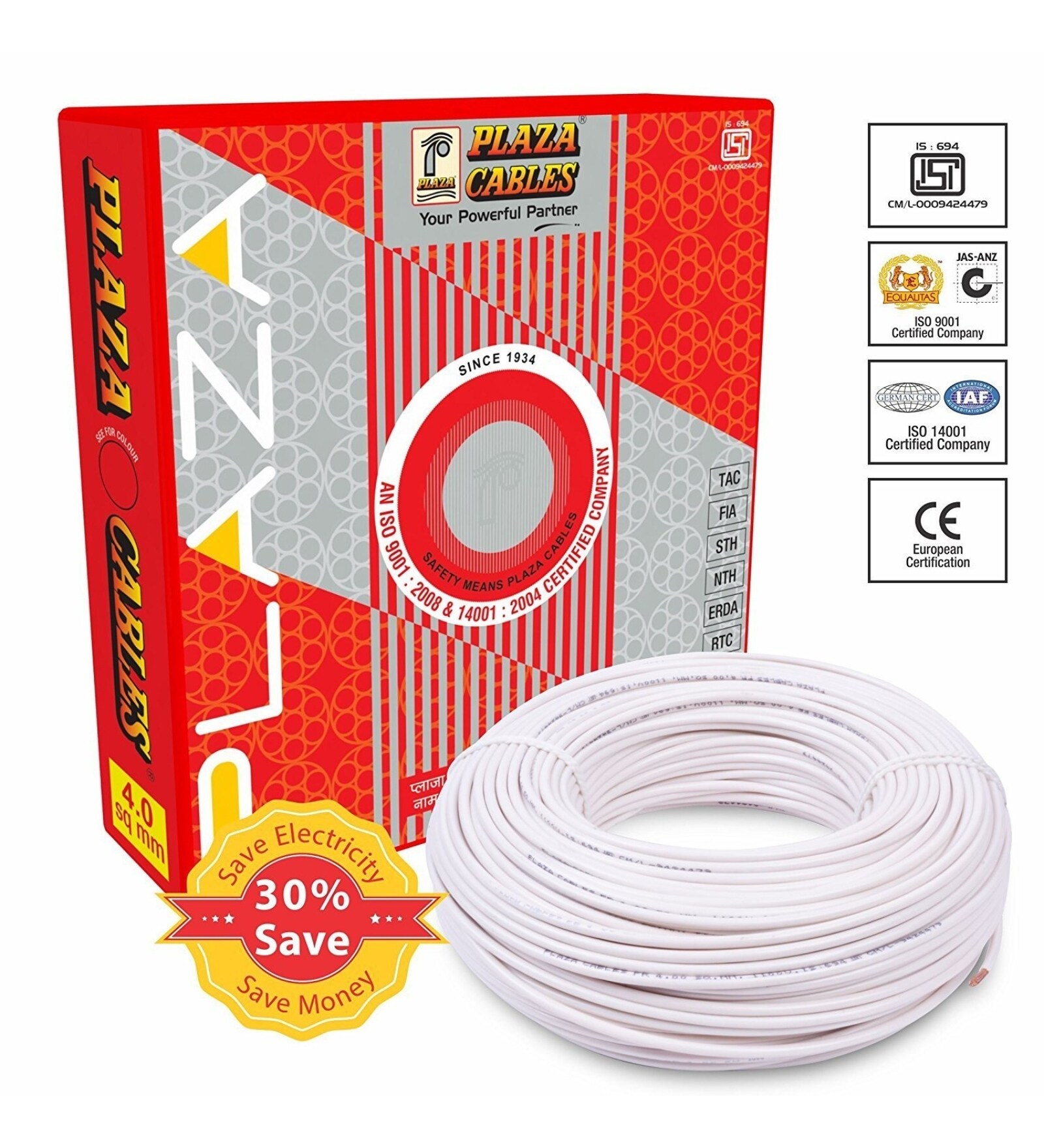 Buy Plaza 1.0 Sq. mm PVC & Copper Insulated Electrical Wire Online ...