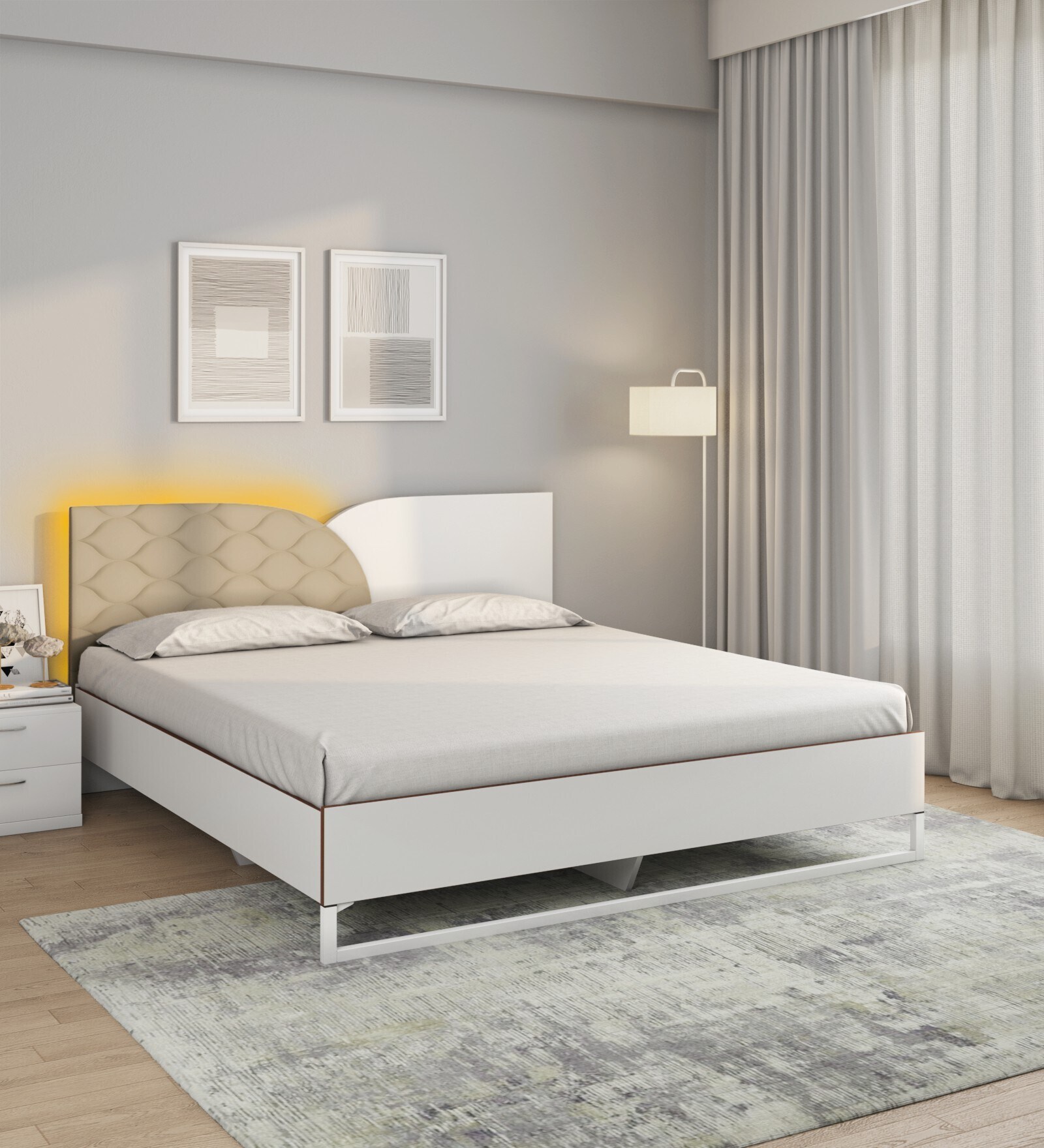 Buy Plush Meta Queen Size Bed in White Finish at 50% OFF by Nilkamal ...