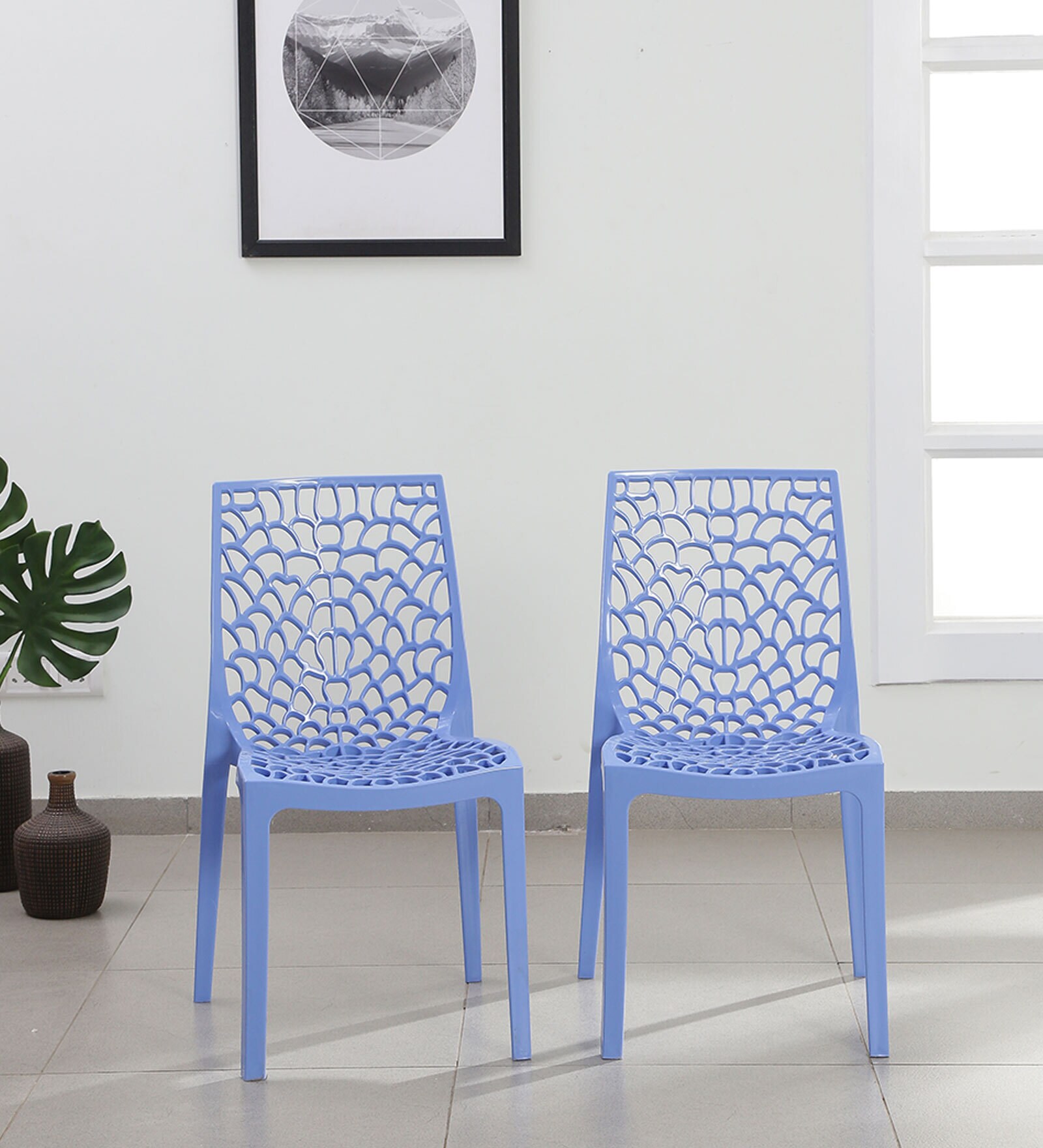 Buy Pluto Cafe Chair In Blue Colour (Set Of 2) at 45% OFF by Athena ...