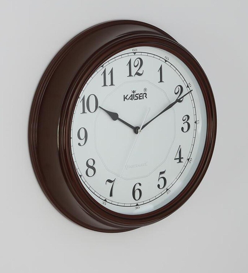 Buy Plastic Wall Clock In Rosewood Finish By Kaiser Online - Modern ...