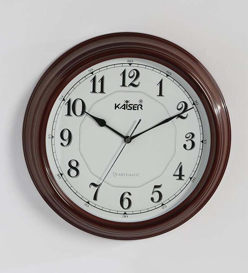 Buy Plastic Wall Clock In Rosewood Finish By Kaiser Online - Modern ...