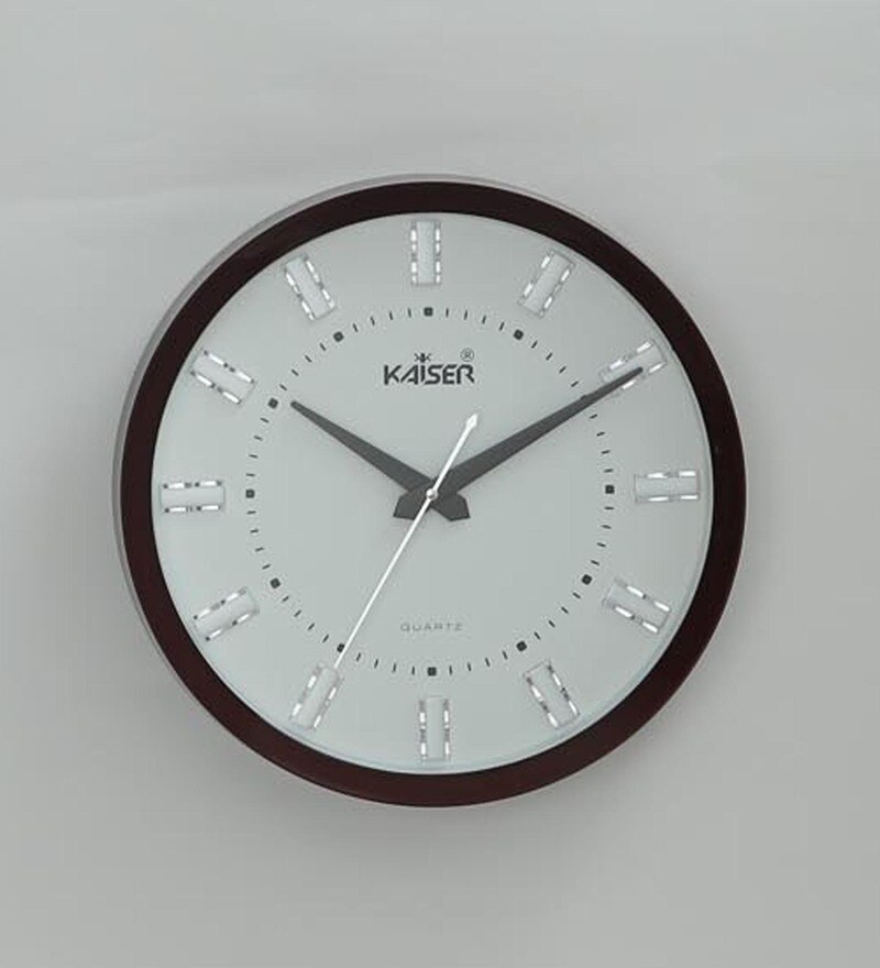 Buy Plastic Wall Clock In Rosewood Finish By Kaiser Online - Modern ...