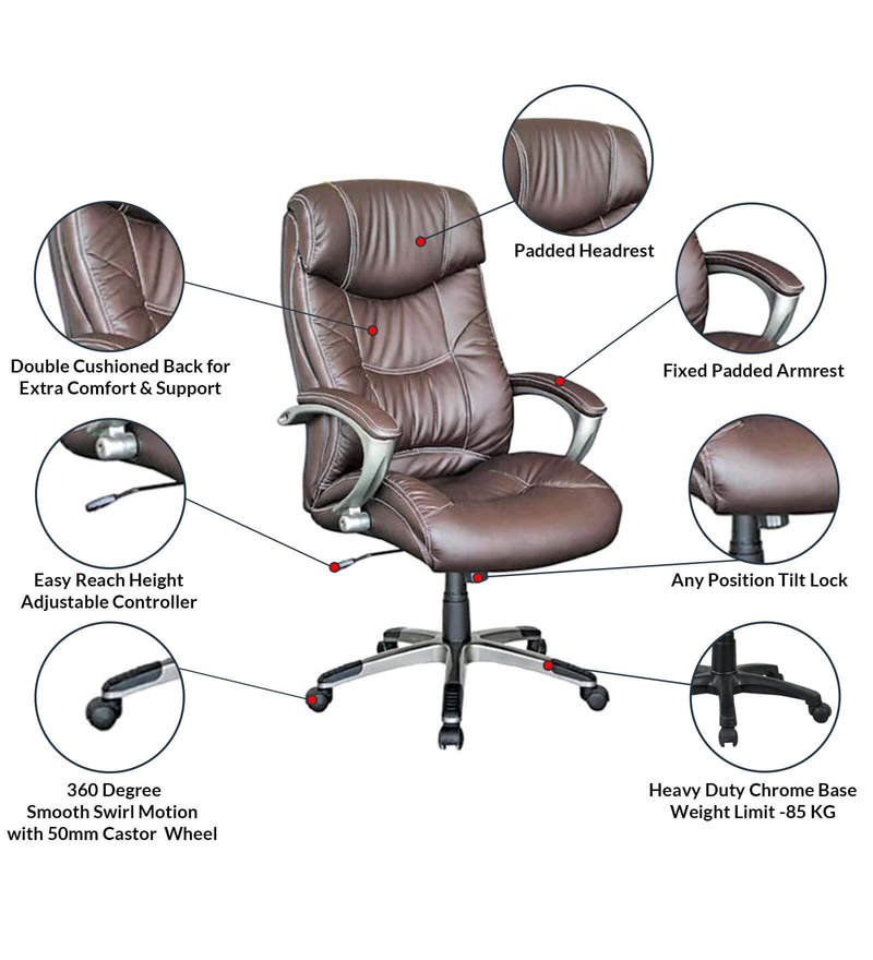 Buy Plush Executive Chair in Brown Colour by Adiko Systems Online ...
