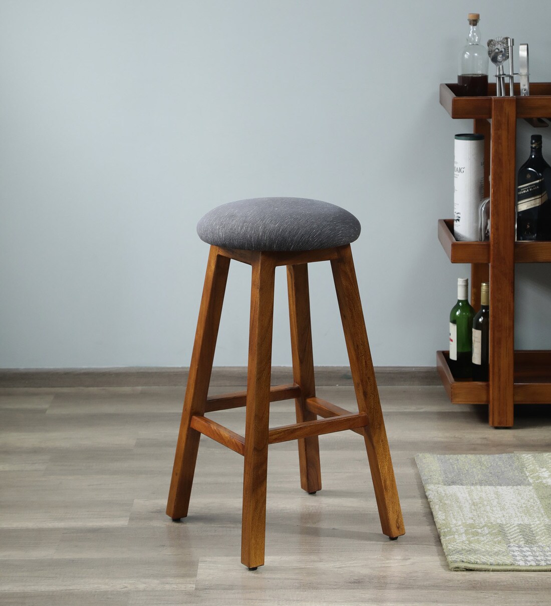 Buy Poise Solid Wood Bar Stool In Teak Colour at 31% OFF by Ekbote ...