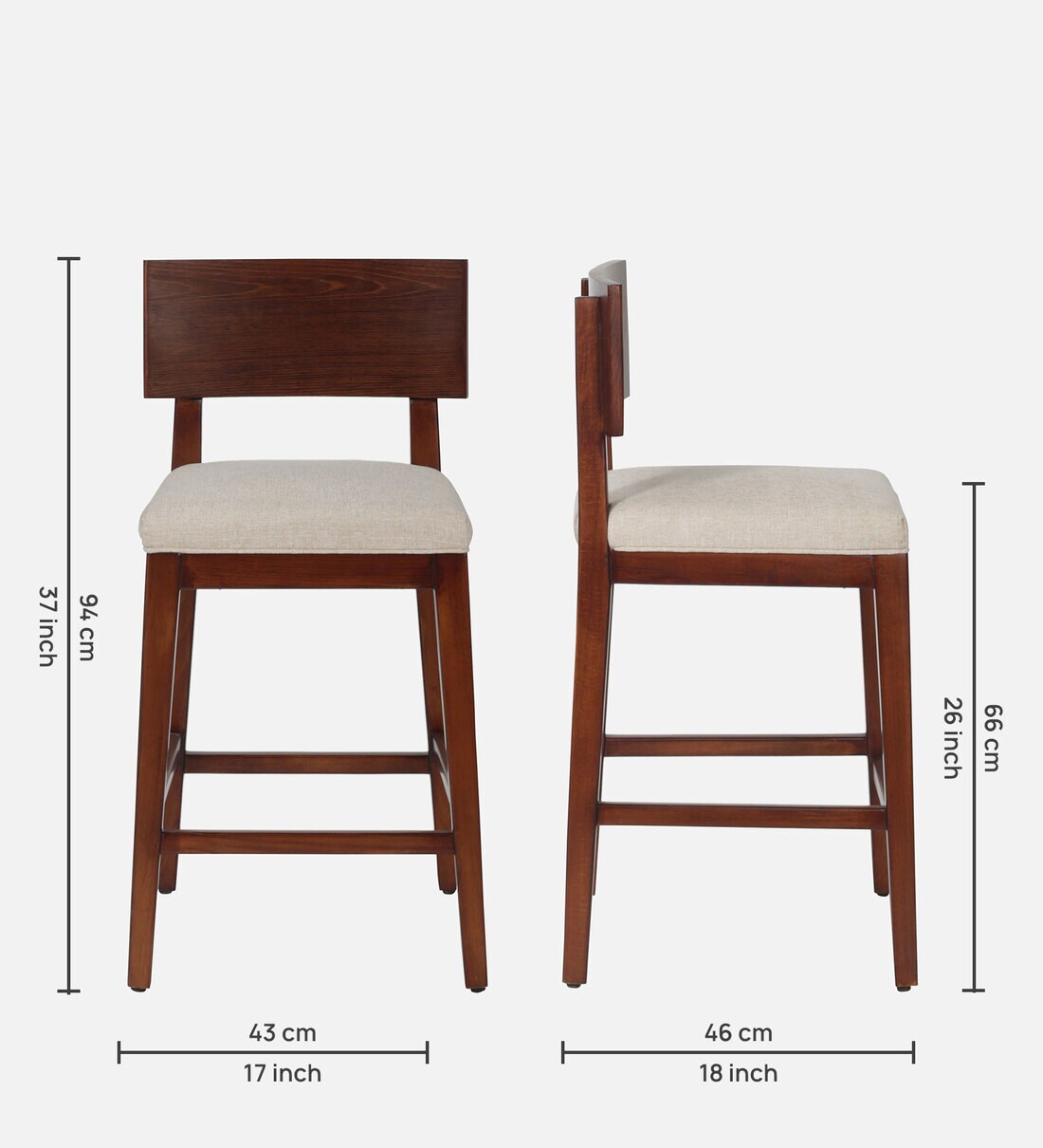 Buy Poise Solid Wood Bar Stool In Wenge Finish Online - Contemporary ...