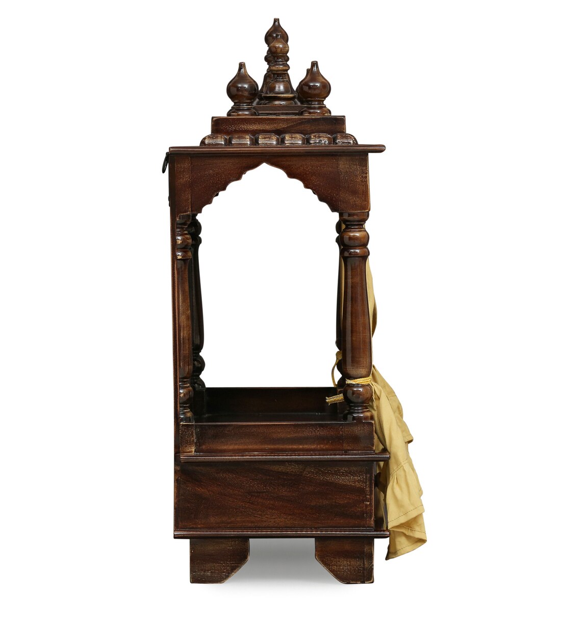 Buy Brown Sheesham Wood Pooja Mandir Without Door By D Dass Online ...