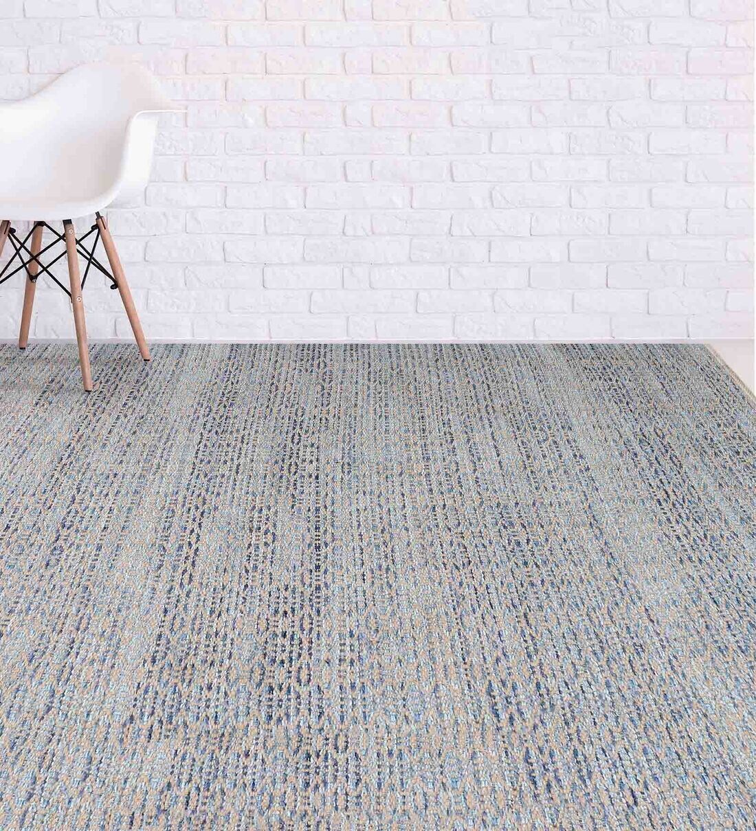 Buy Polo Blue Jute Rayon Zola 3x5 Feet Hand-Woven Carpet by Saraswati ...