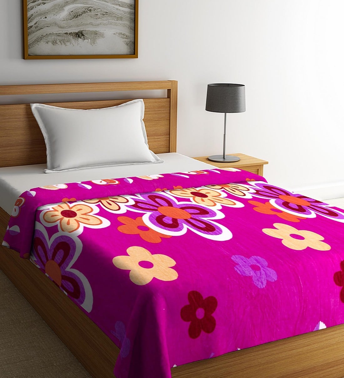 Buy Pink Polyester 210 GSM Single Bed Ac Room Blanket By Neudis at 61% ...