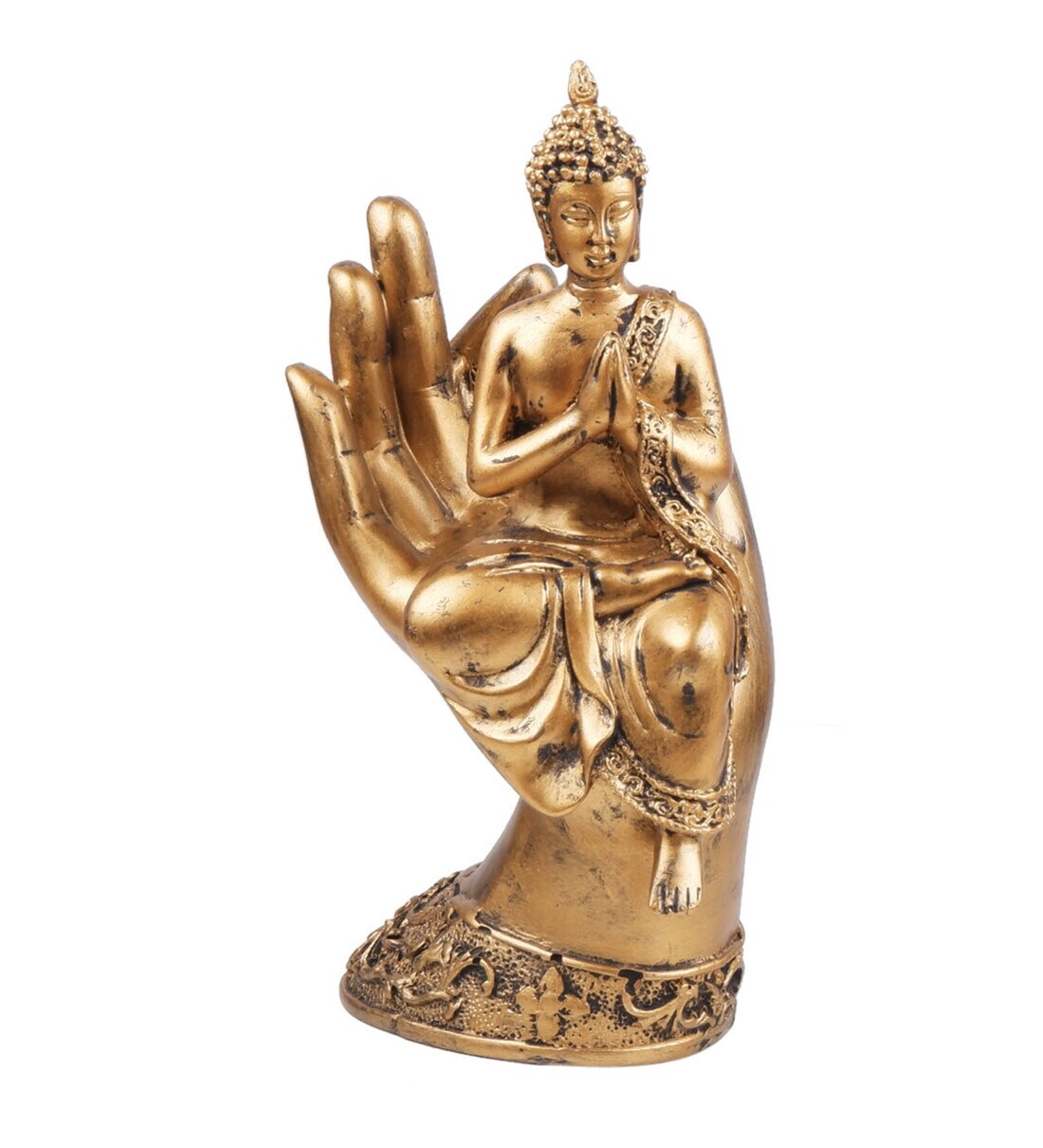 Buy Polyresin Meditating Buddha Figurine By White Ink Decor Online ...