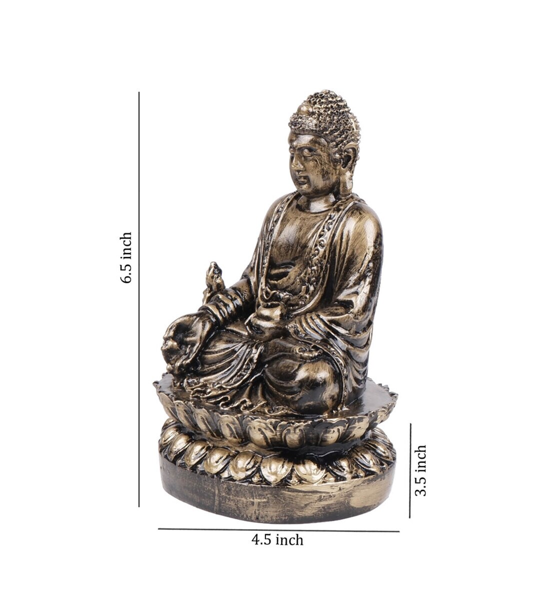 Buy Polyresin Meditating Buddha Figurine By White Ink Decor Online ...