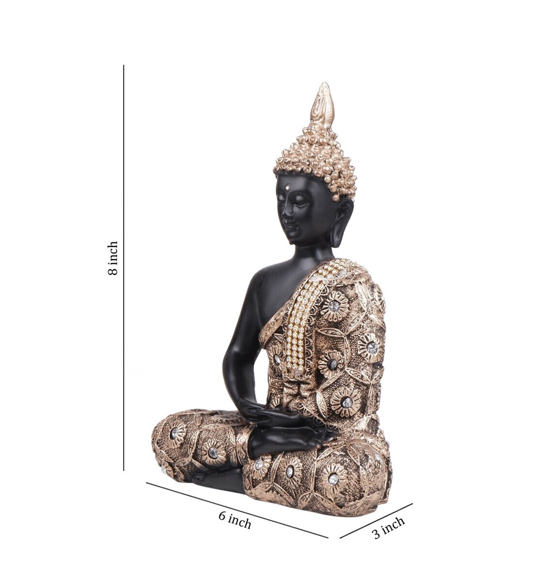 Buy Polyresin Meditating Buddha Figurine By White Ink Decor Online ...