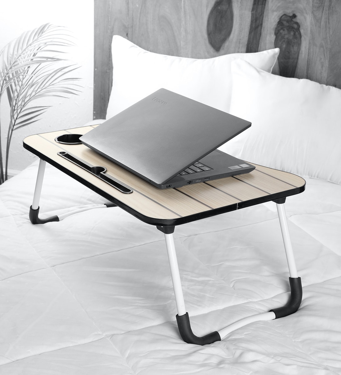 Buy Portable Folding Laptop Cum Study Table in Cream Colour at 21% OFF ...