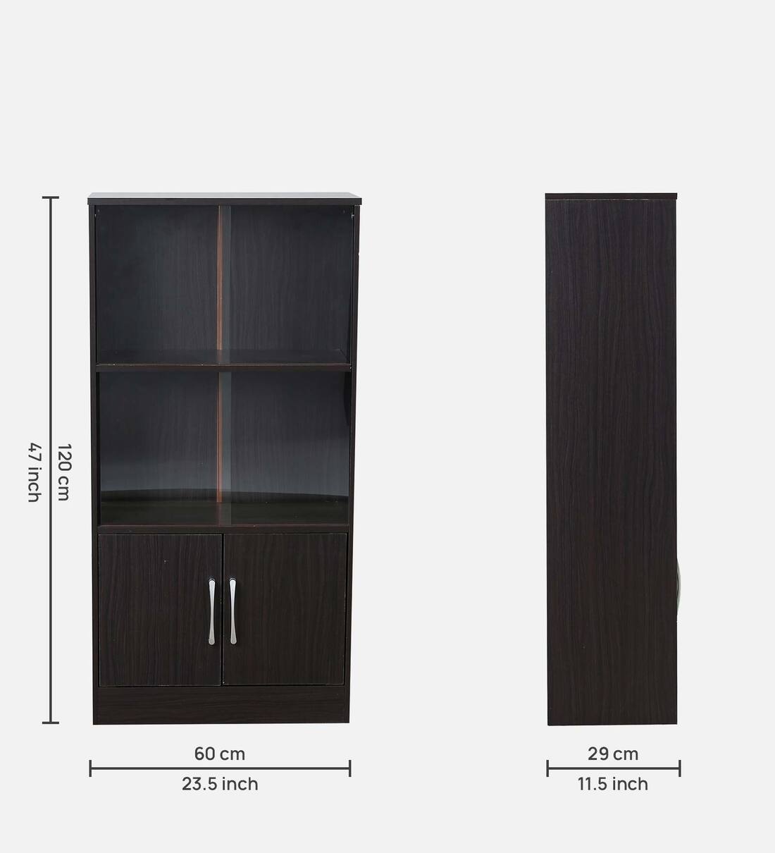 Buy Potter 2 Tier Book Shelf in Wenge Finish Online - Modern Book ...