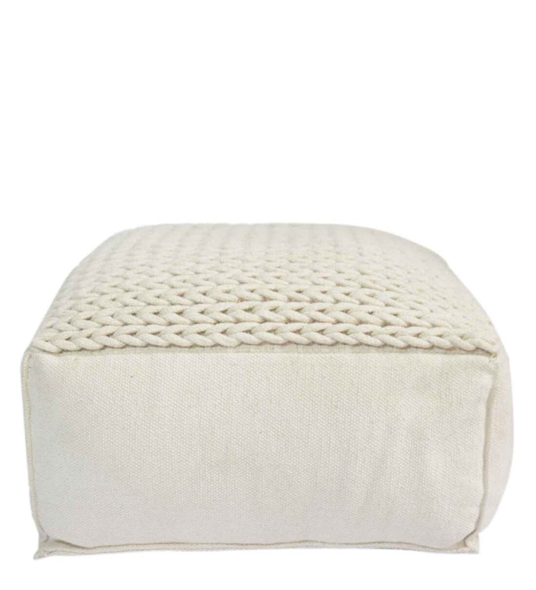 Buy Pouff Fabric Pouffe in White Colour Online - Pouffes - Pouffes ...