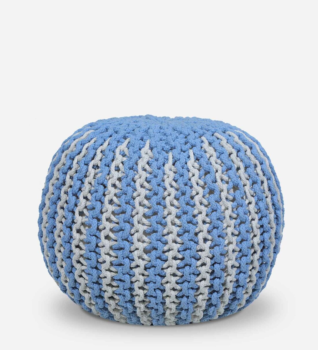 Buy Pouffe in Blue Stripes by COMFIDELITAS Online - Striped Pouffes ...