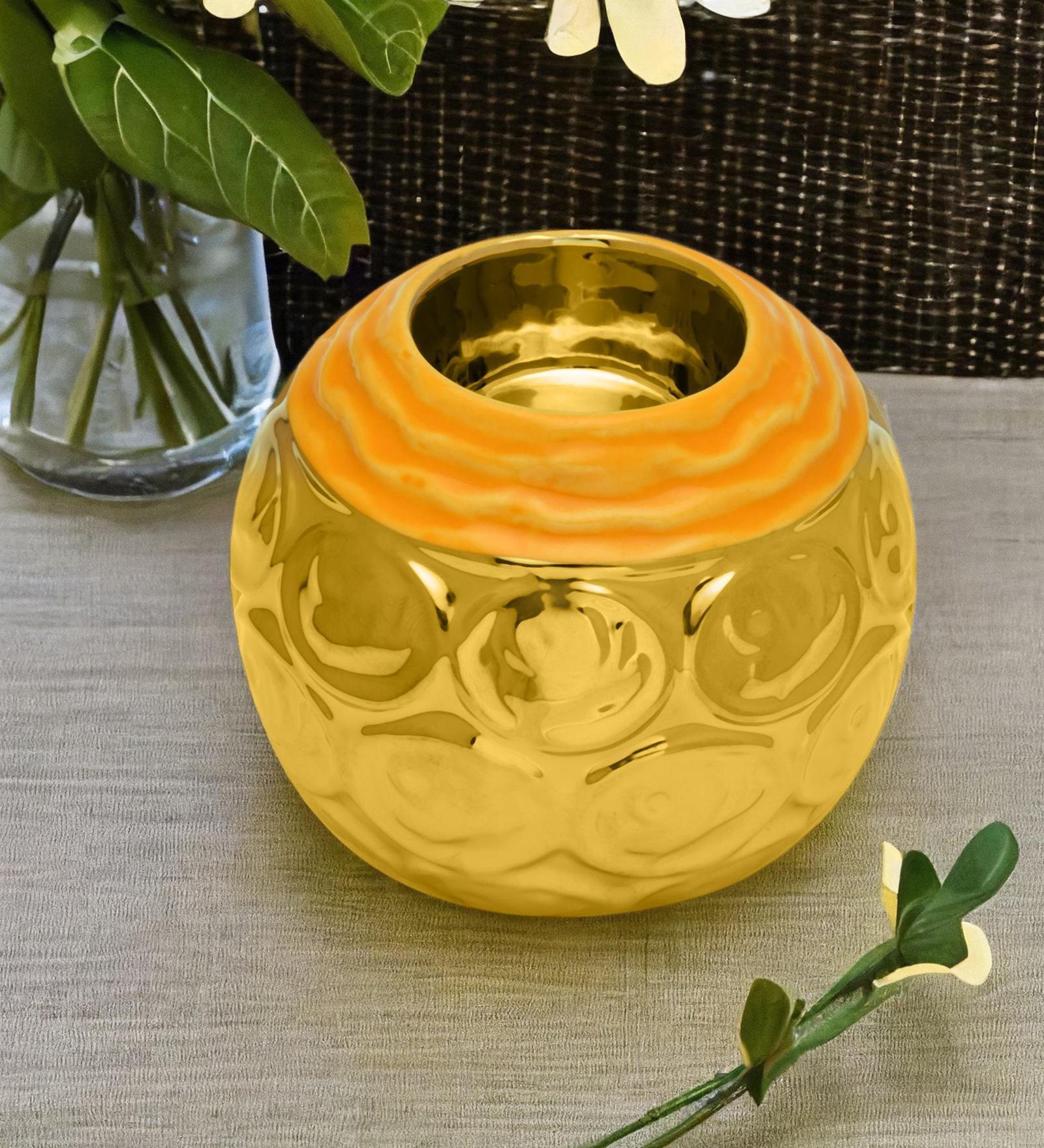 Buy Polka Dot Round Yellow Ceramic Tea Light Holders at 28% OFF by ...