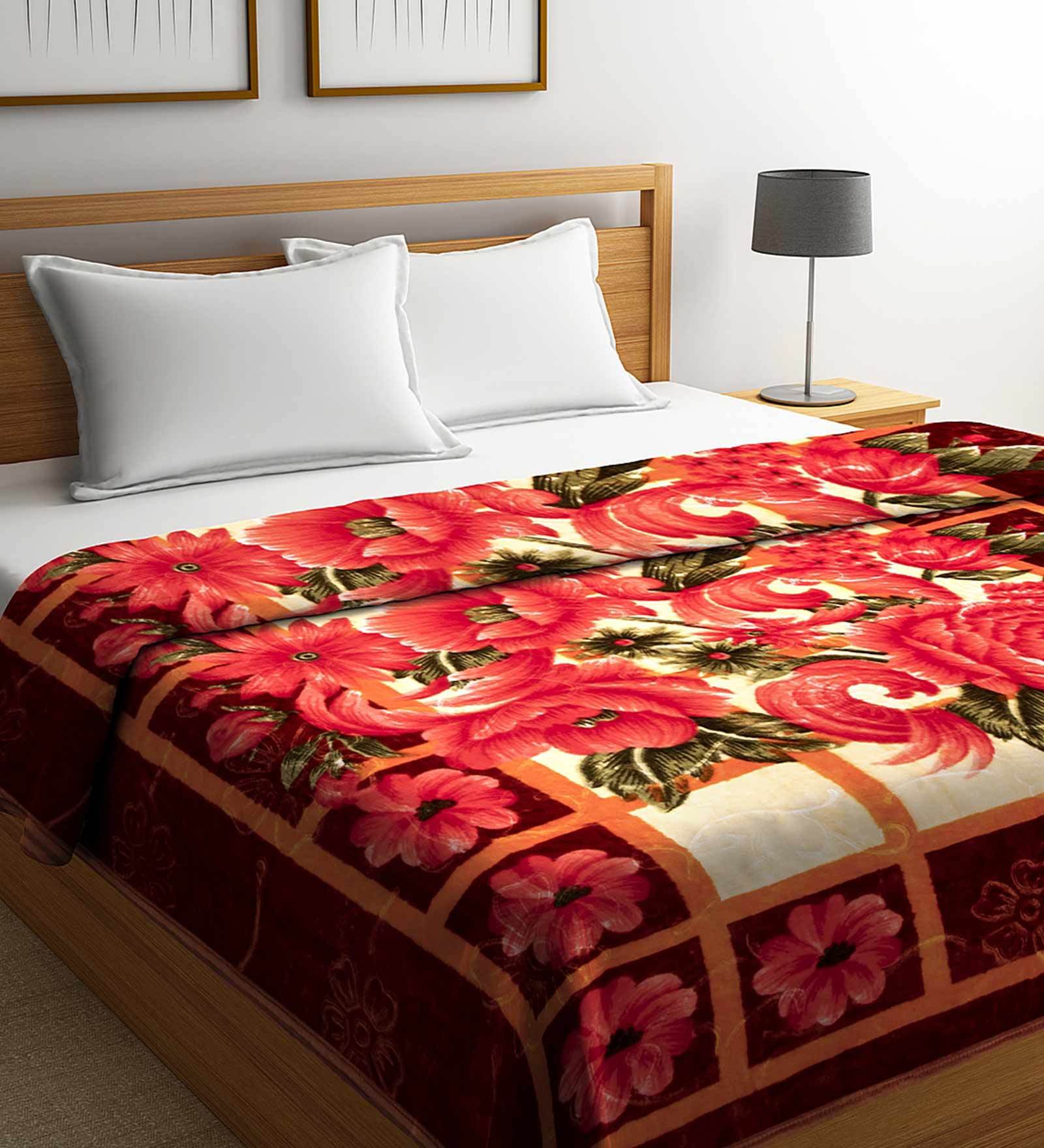 Buy Pink Polyester 600 GSM Double Bed AC Room Blanket at 31% OFF by ...