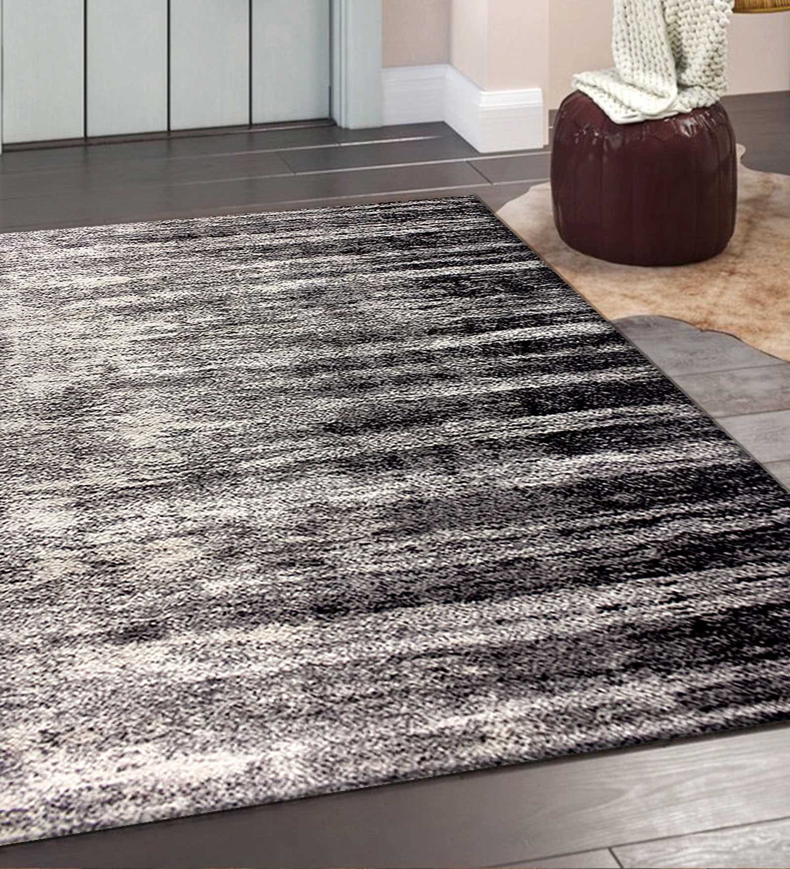 Buy Polypropylene Mehari Contemporary Grey Carpet 5 x 8 ft. by ...