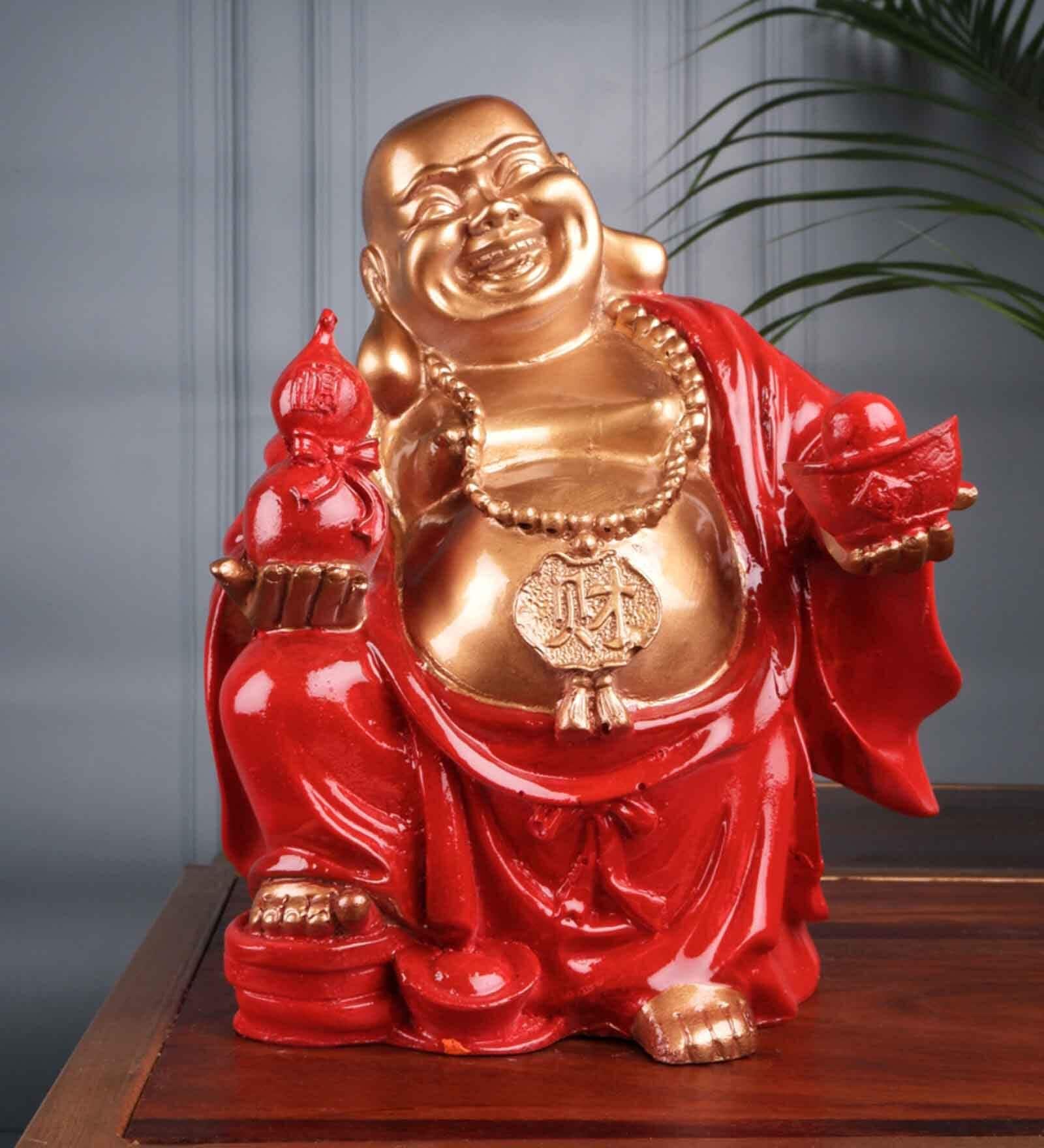 Buy Polyresin Premium Red Fengshui Laughing Buddha Figurine at 29% OFF ...