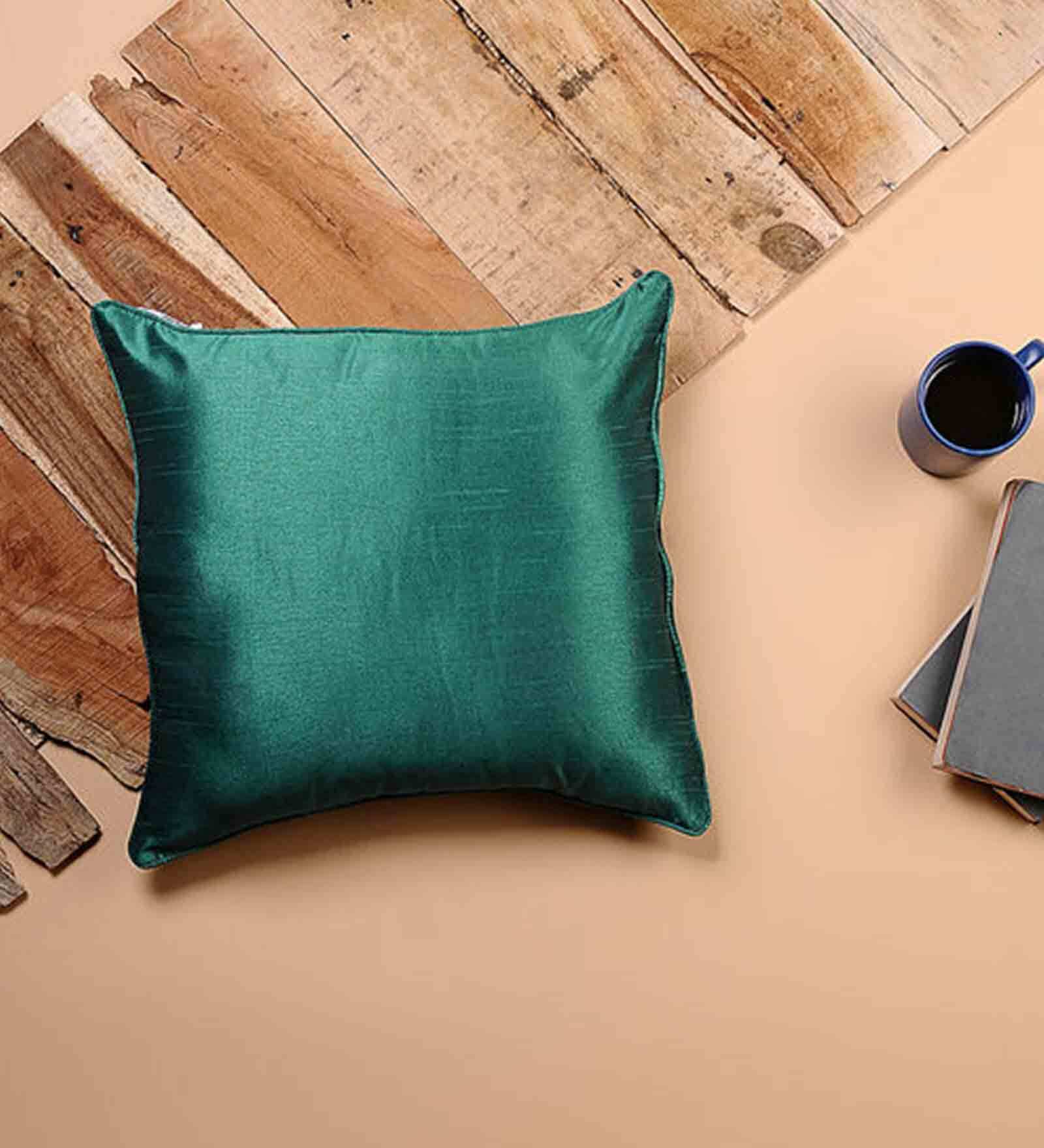 Buy Green Polyester Solid 16x16 inches Cushion Covers (1Pc) at 31% OFF ...