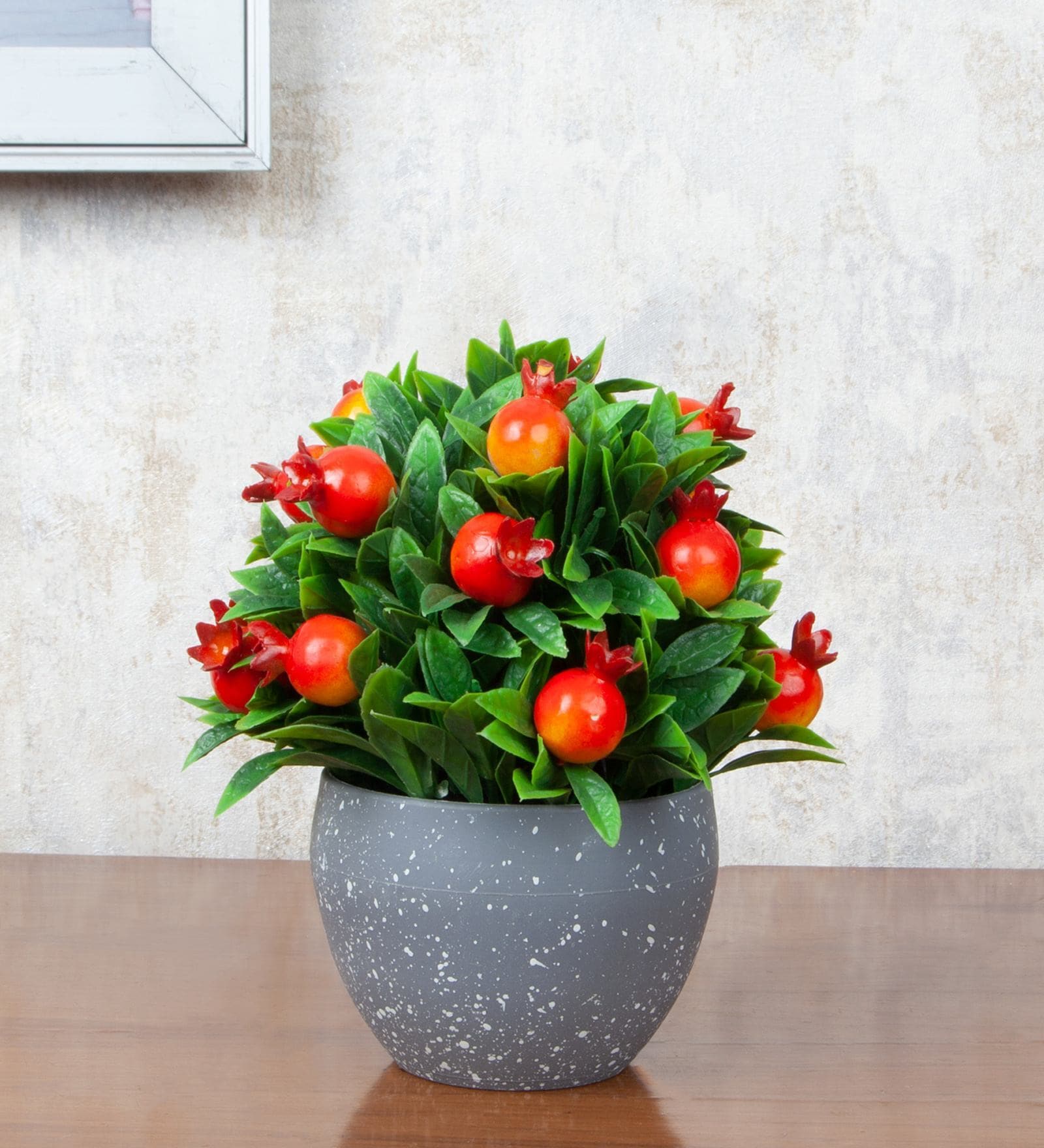 Buy Pommegrenate Multicolour Plastic & Polyester Artificial Plant With ...