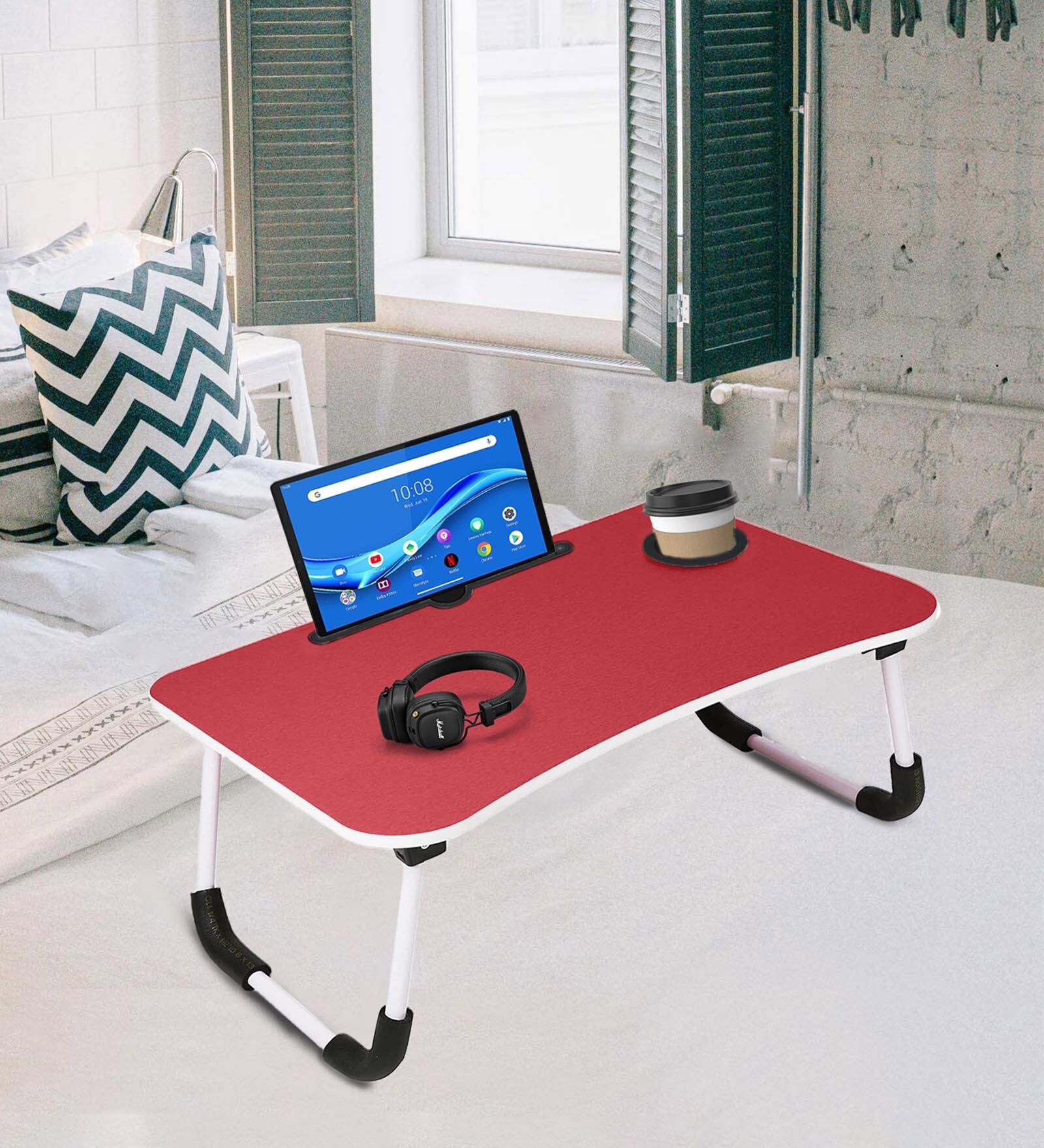 Buy Verona Portable Table in Red Finish at 58% OFF by Sattva | Pepperfry