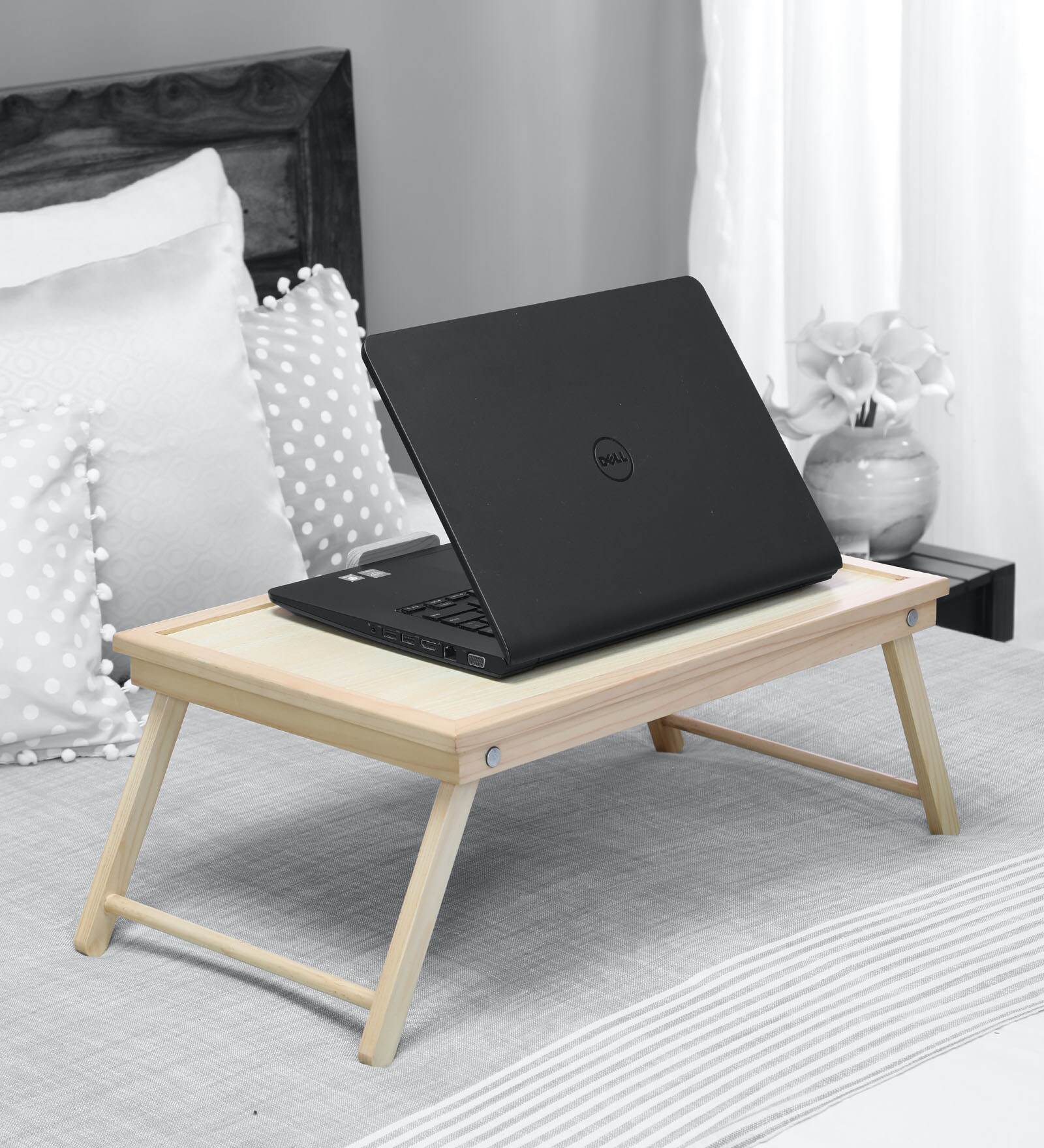 Buy Saino Solid Wood Portable Table in Natural Finish Online - Portable ...