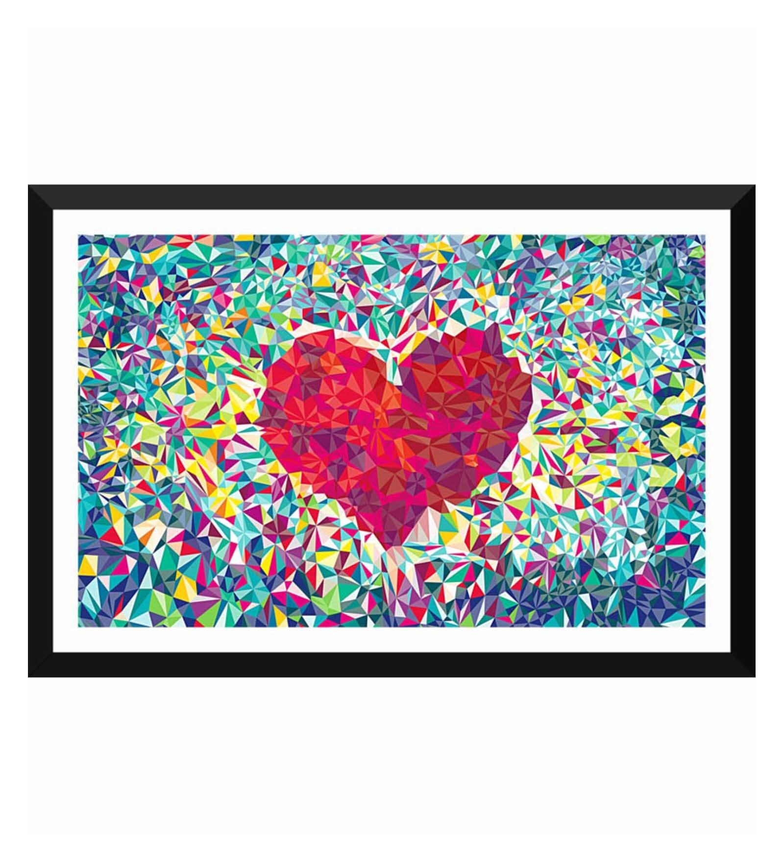 Buy Poster Paper 17 x 11 Inch Abstract Painting of Heart Framed Poster ...