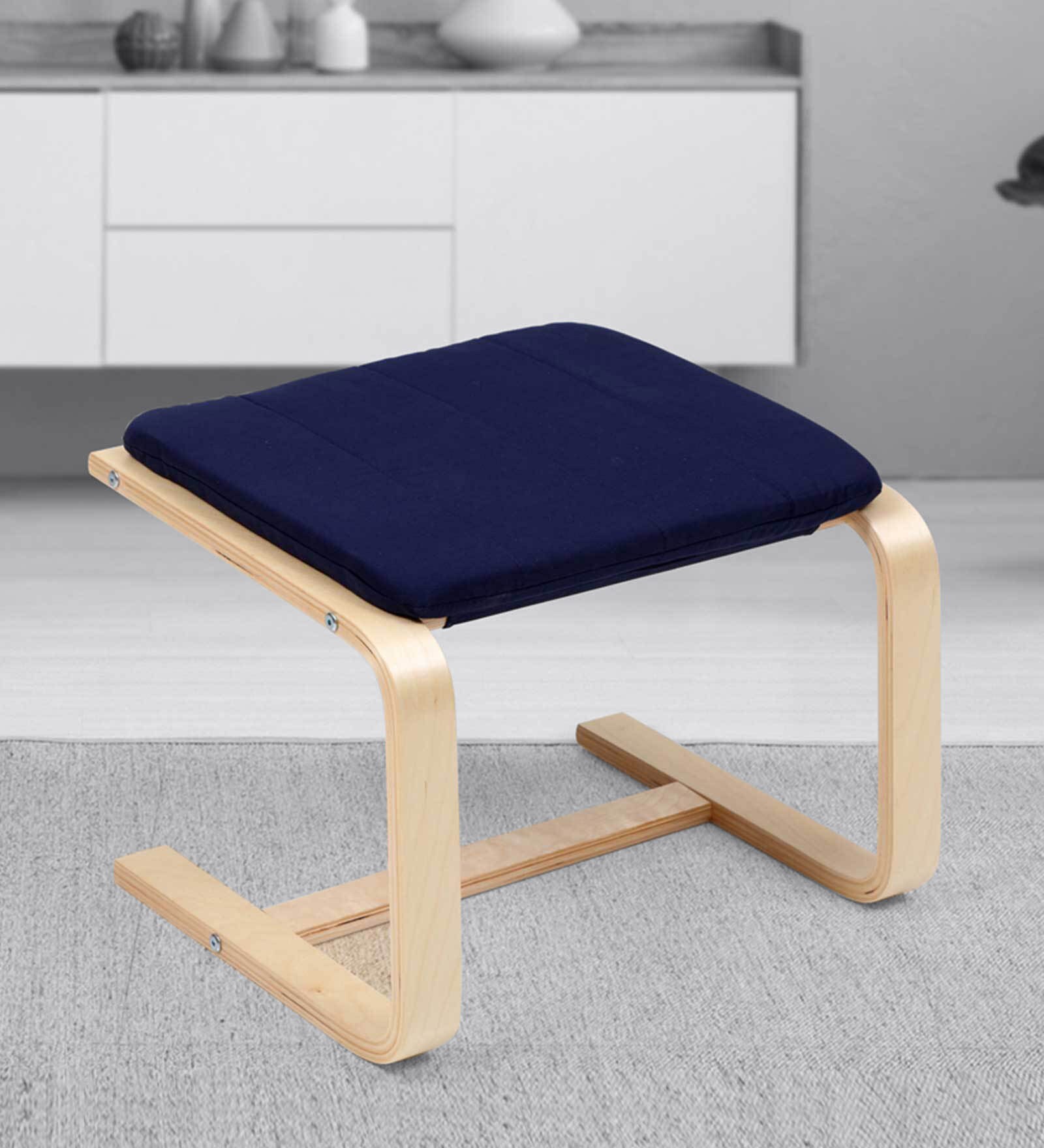 Buy Powell Foot Stool in Blue Colour at 43% OFF by Evok | Pepperfry