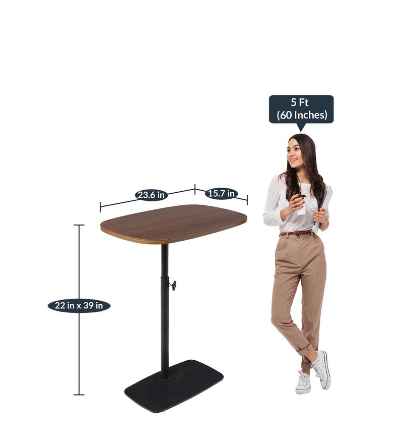 Buy Polar Height Adjustable in Study Table in Dark Acacia Finish by Woodware Online - Modern ...