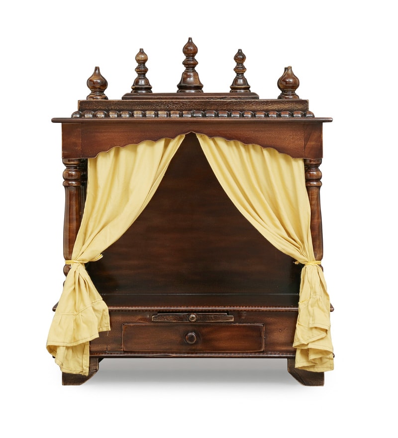 Buy Brown Sheesham Wood Pooja Mandir Without Door By D Dass Online ...