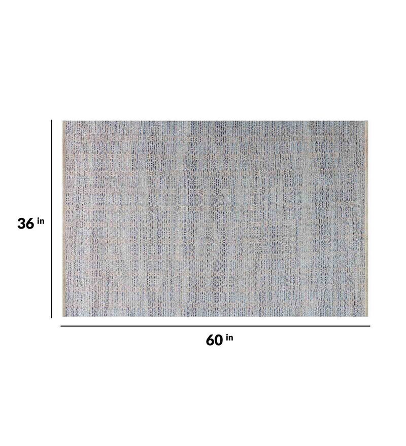 Buy Polo Blue Jute Rayon Zola 3x5 Feet Hand-Woven Carpet by Saraswati ...
