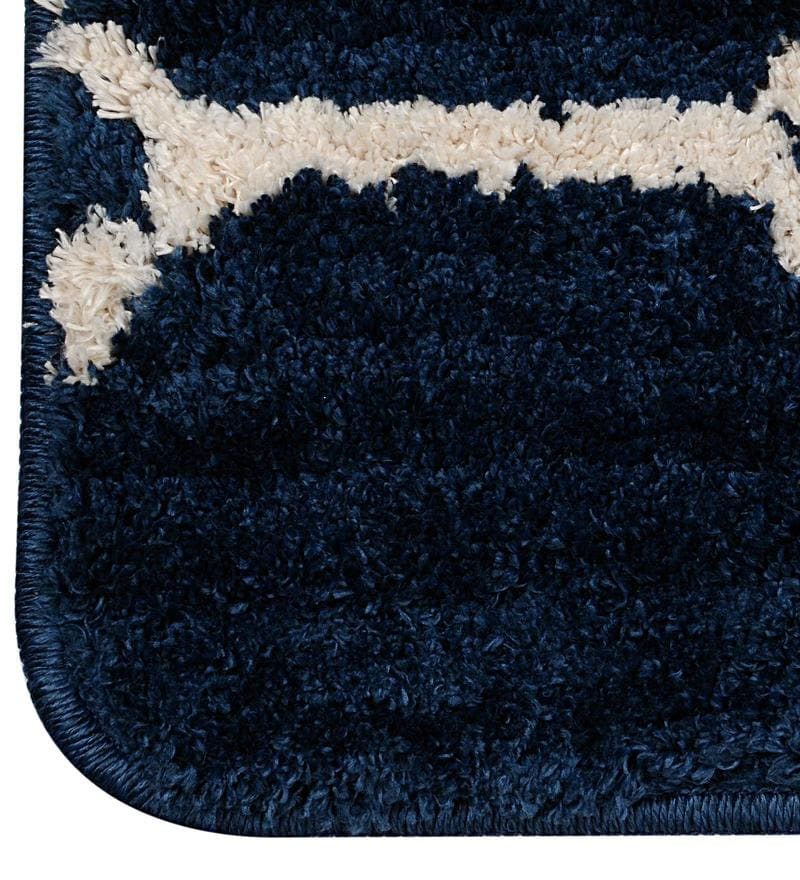 Buy Blue Polyester 71 x 20 Inches Hand Tufted Floor Runner by Saral ...