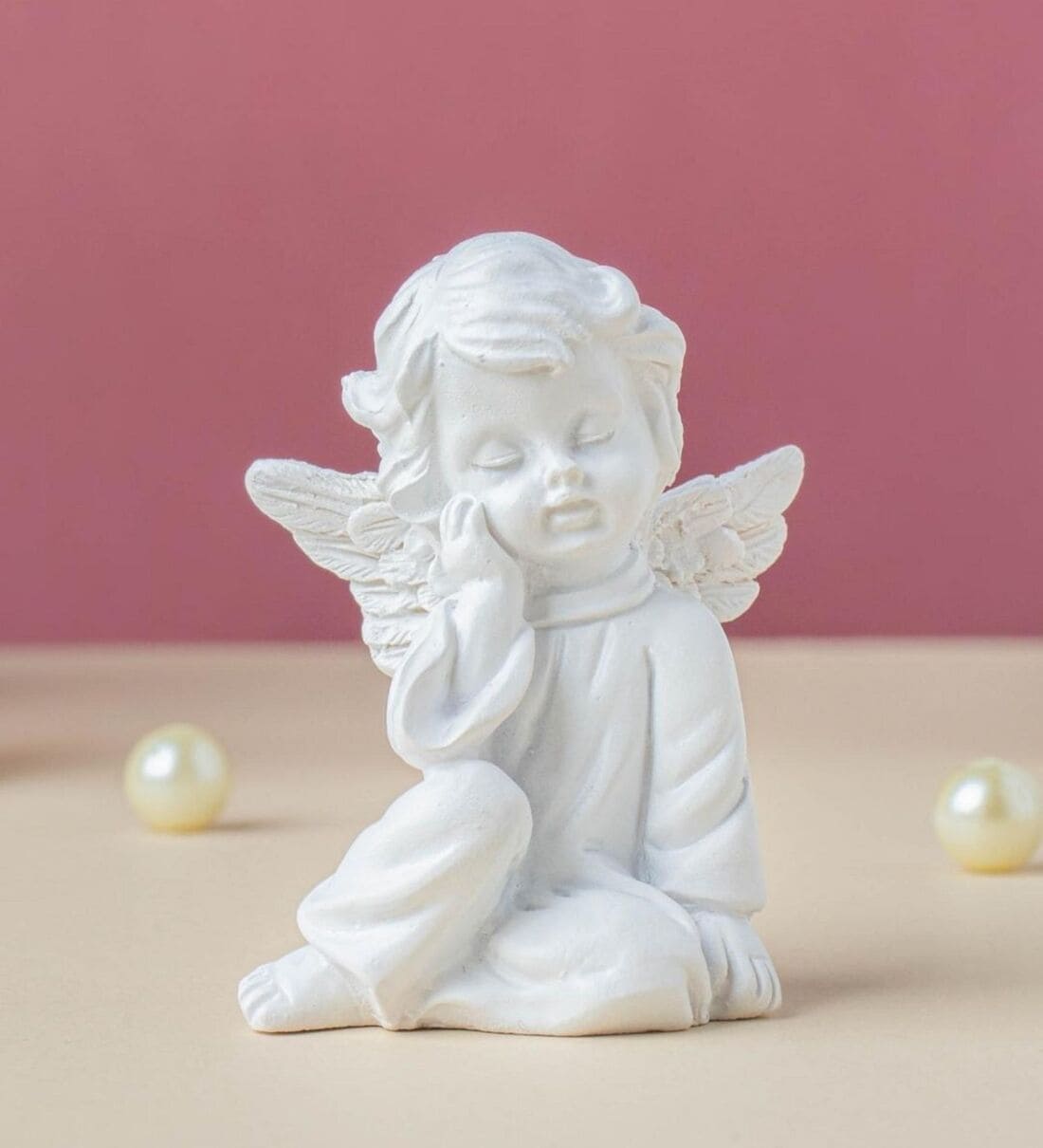 Buy Praying Boy Statue with Wings 3 Inch White Resin Figurine at 18% ...