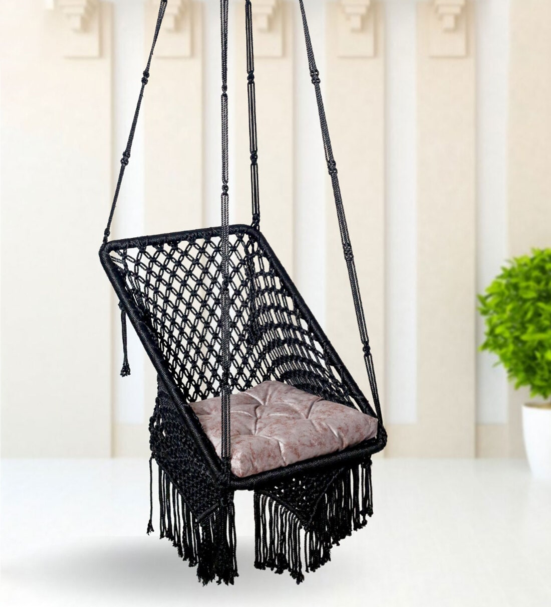 Buy Premium Fabric Swing in Black & Silver Colour at 11% OFF by Patiofy ...