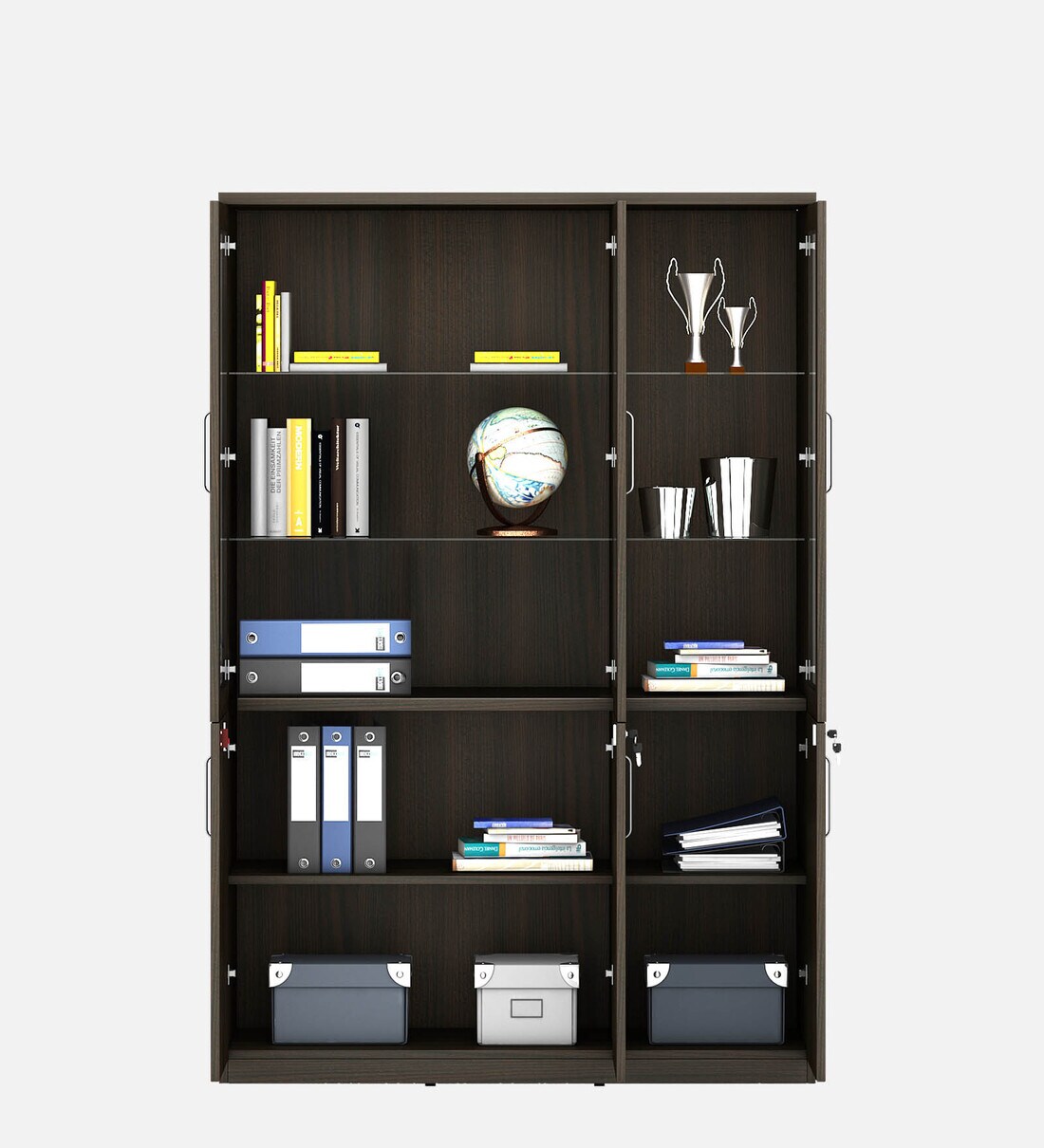 Buy Prestige Large Book Case In Fumed Oak Finish By Spacewood Online ...