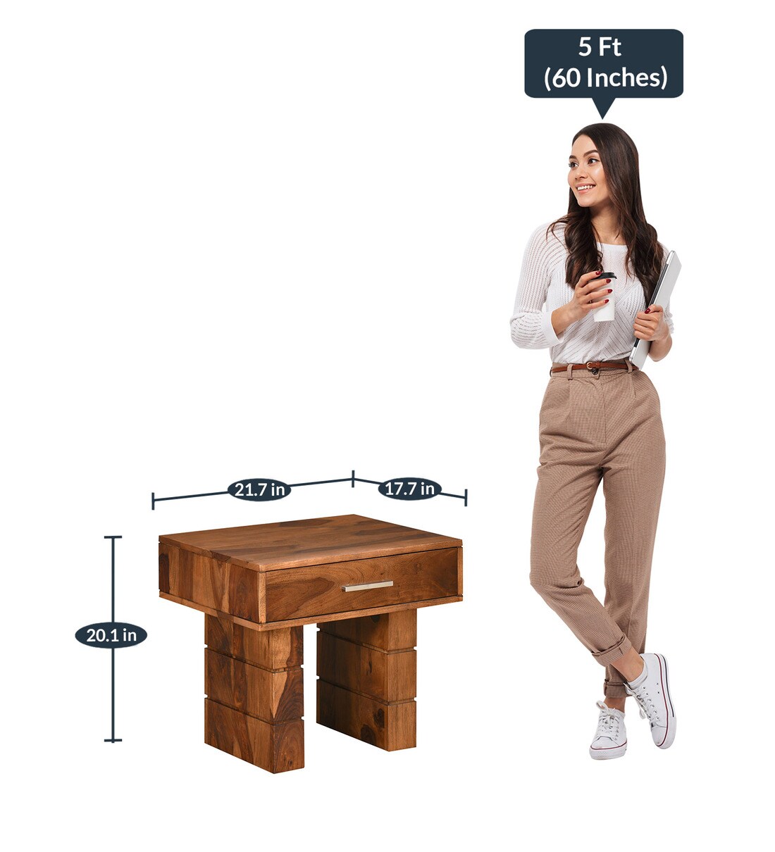 Buy Pride Side Table in Walnut Colour by @home Online - Transitional ...