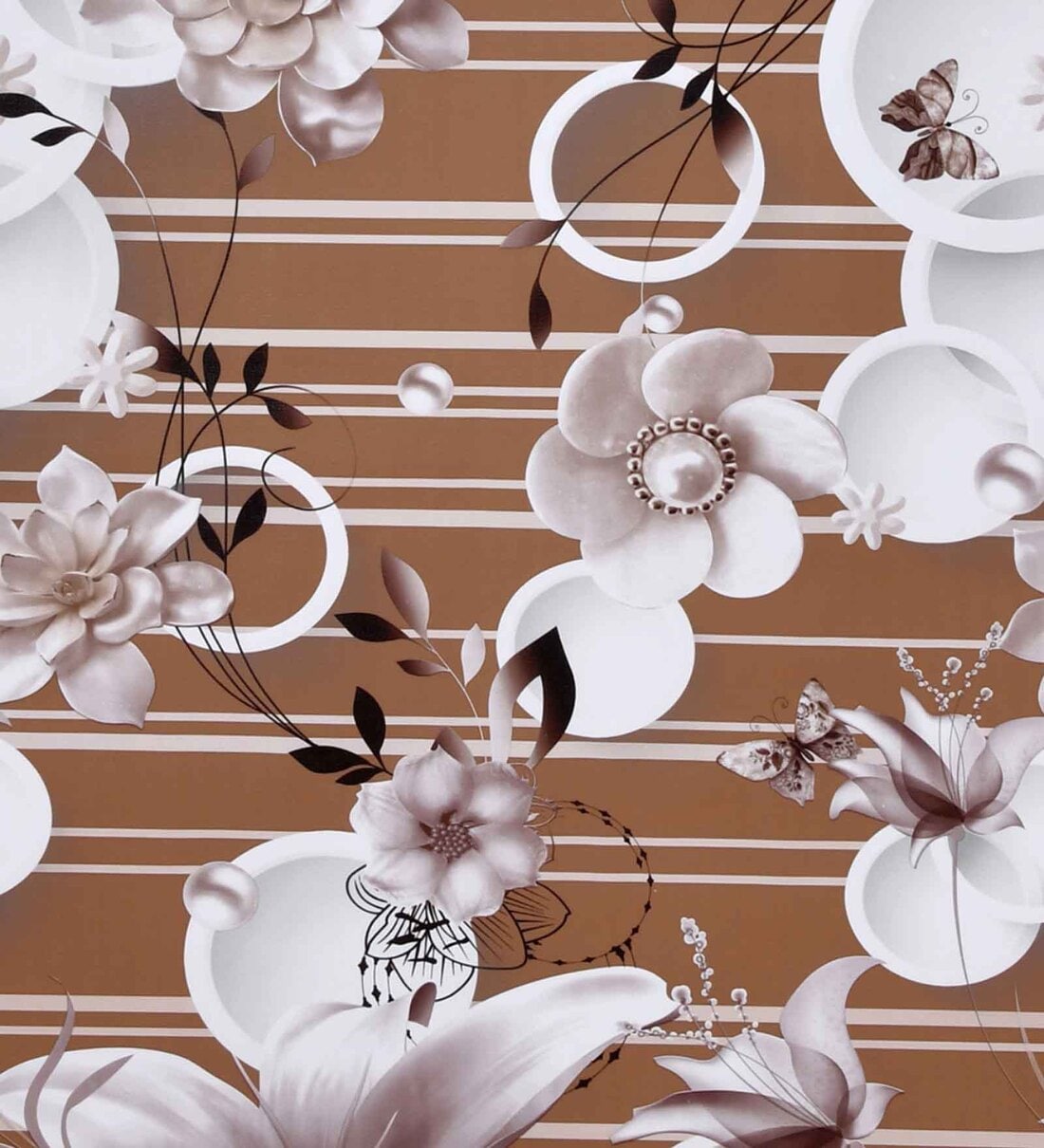 Buy Printed Brown PVC 90 X 60 Inch Table Cloth by Clasiko Online ...