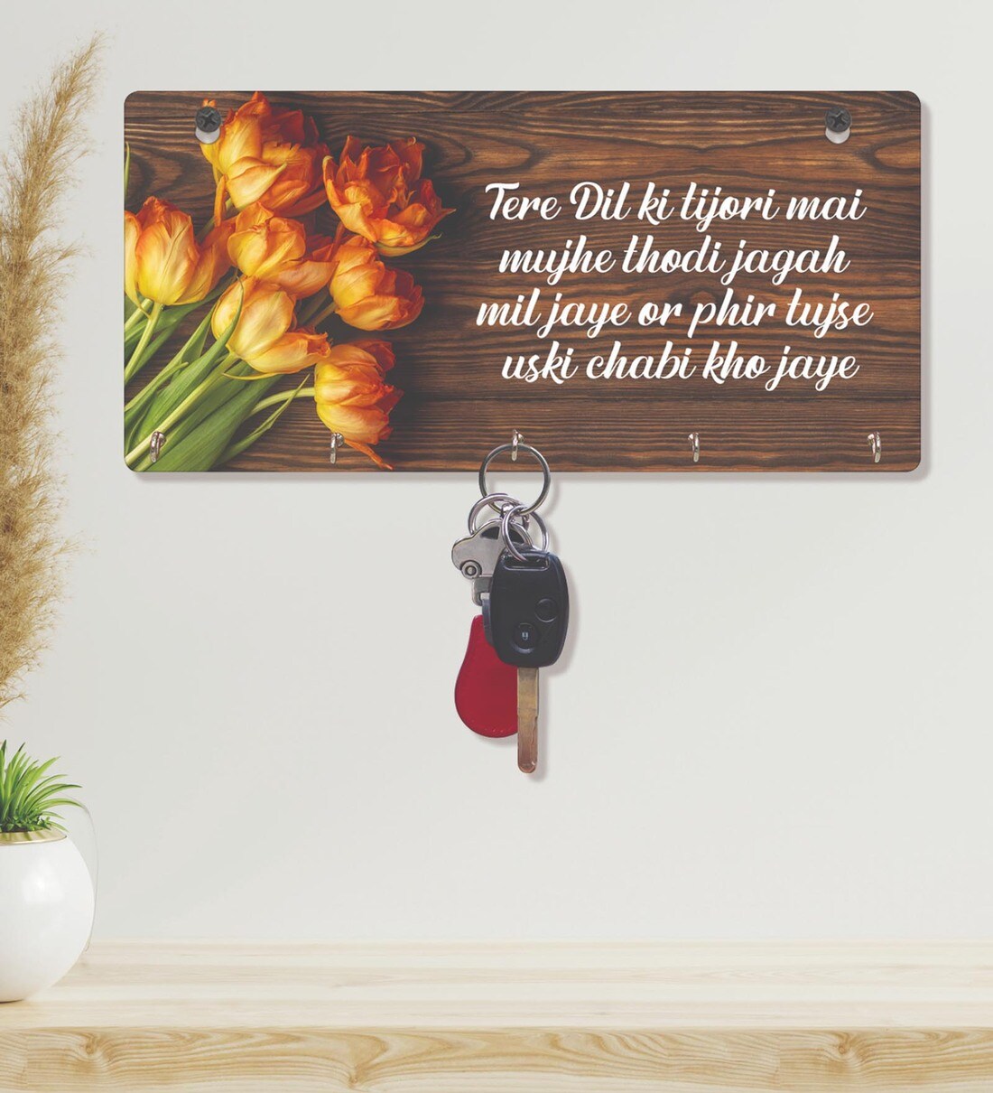 Buy Printed Quotes Layla Multicolour Finish Mdf Wall Hanging With 5 ...