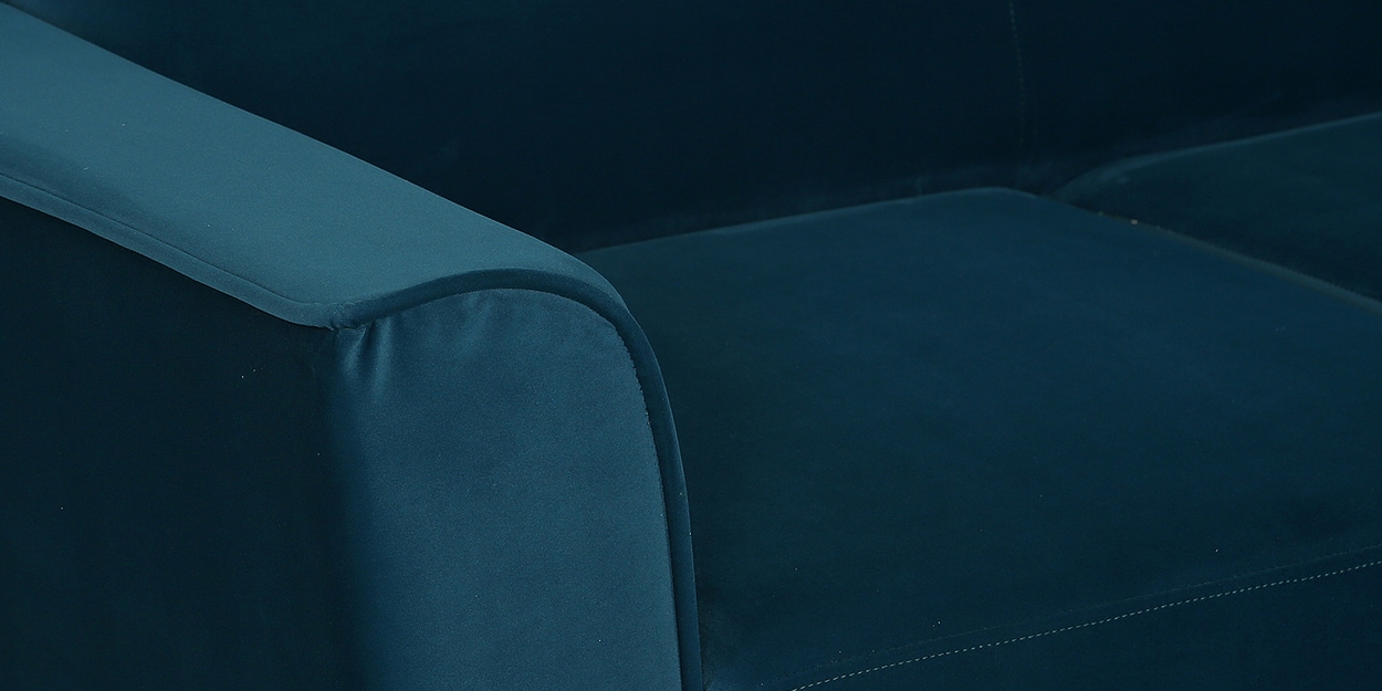 Buy Preston Velvet 3 Seater Sofa in Teal Blue Colour by Vittoria Online ...