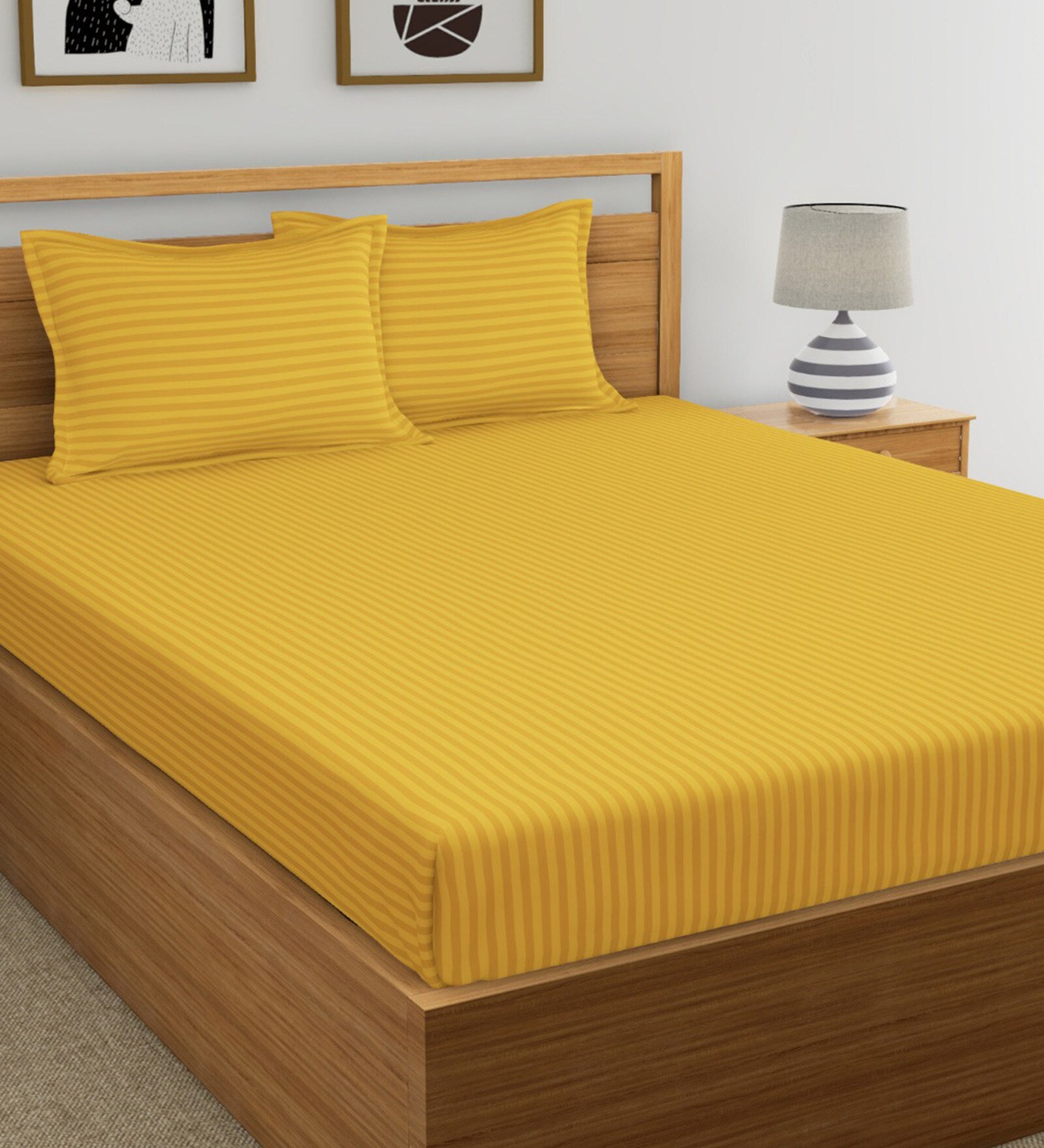 Buy Premium Cotton 210TC King Size Bedsheet With 2 Pillow Covers at 23% ...